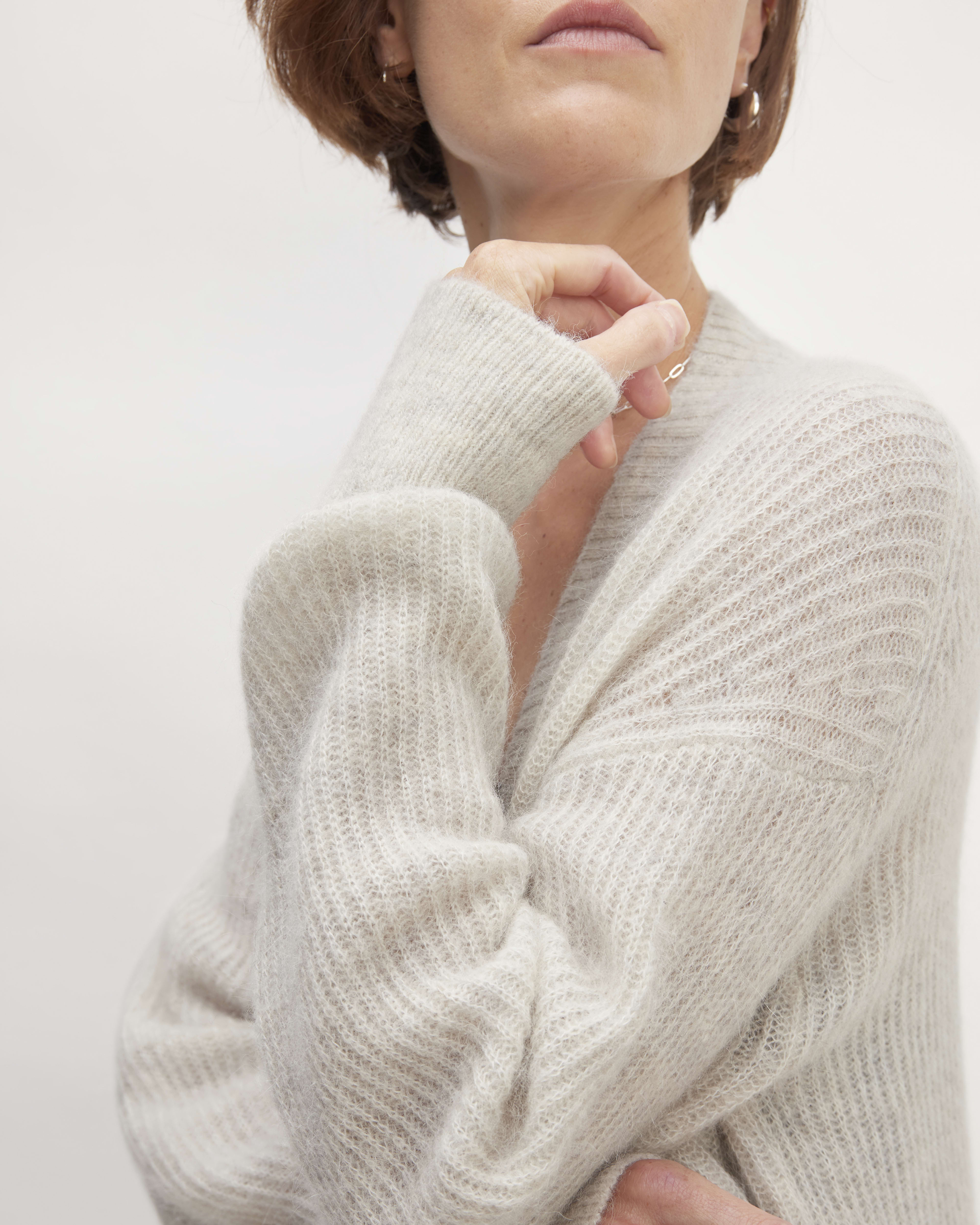 The Alpaca Oversized Cardigan Almond – Everlane