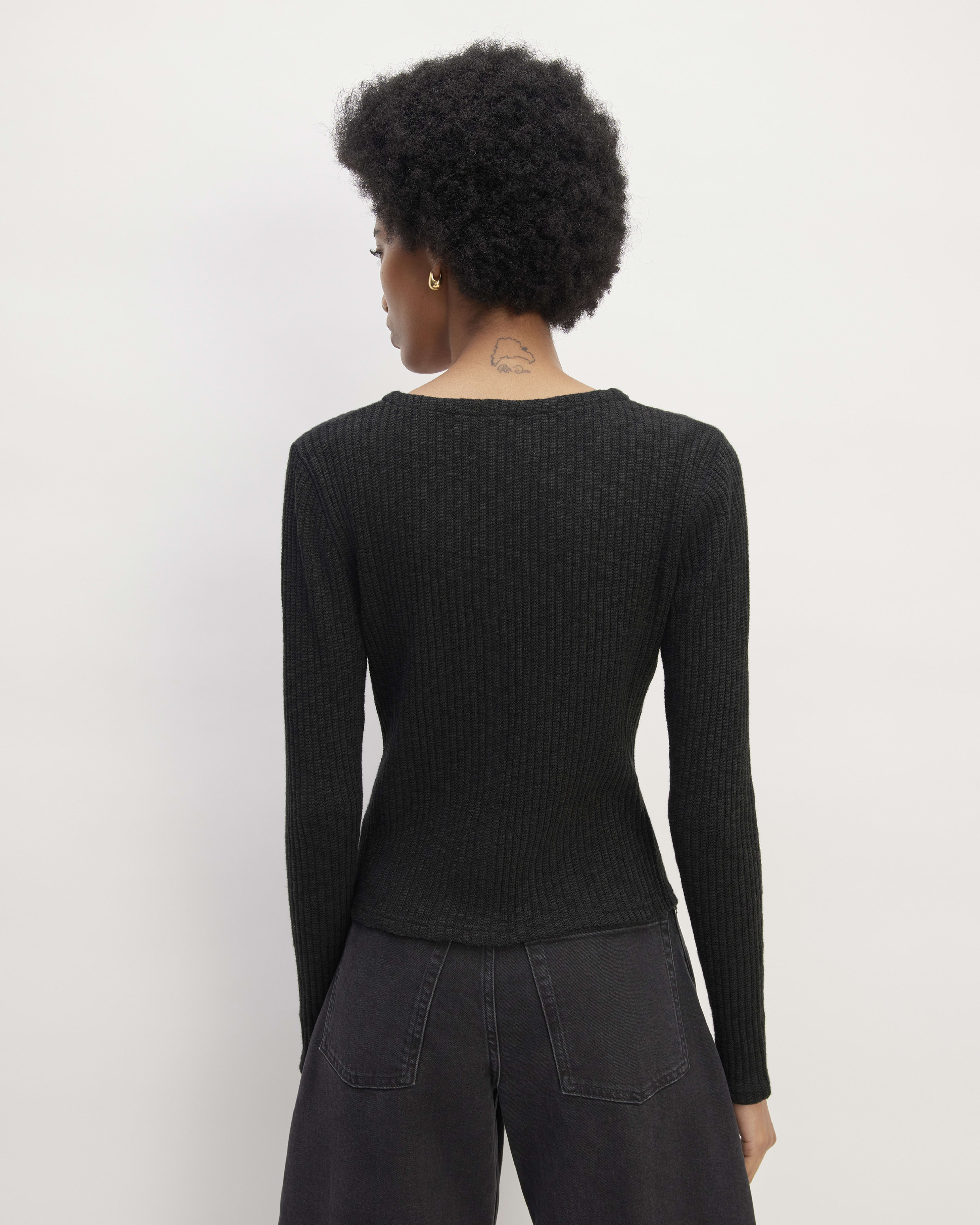 The Cozy-Rib Cardigan Black – Everlane
