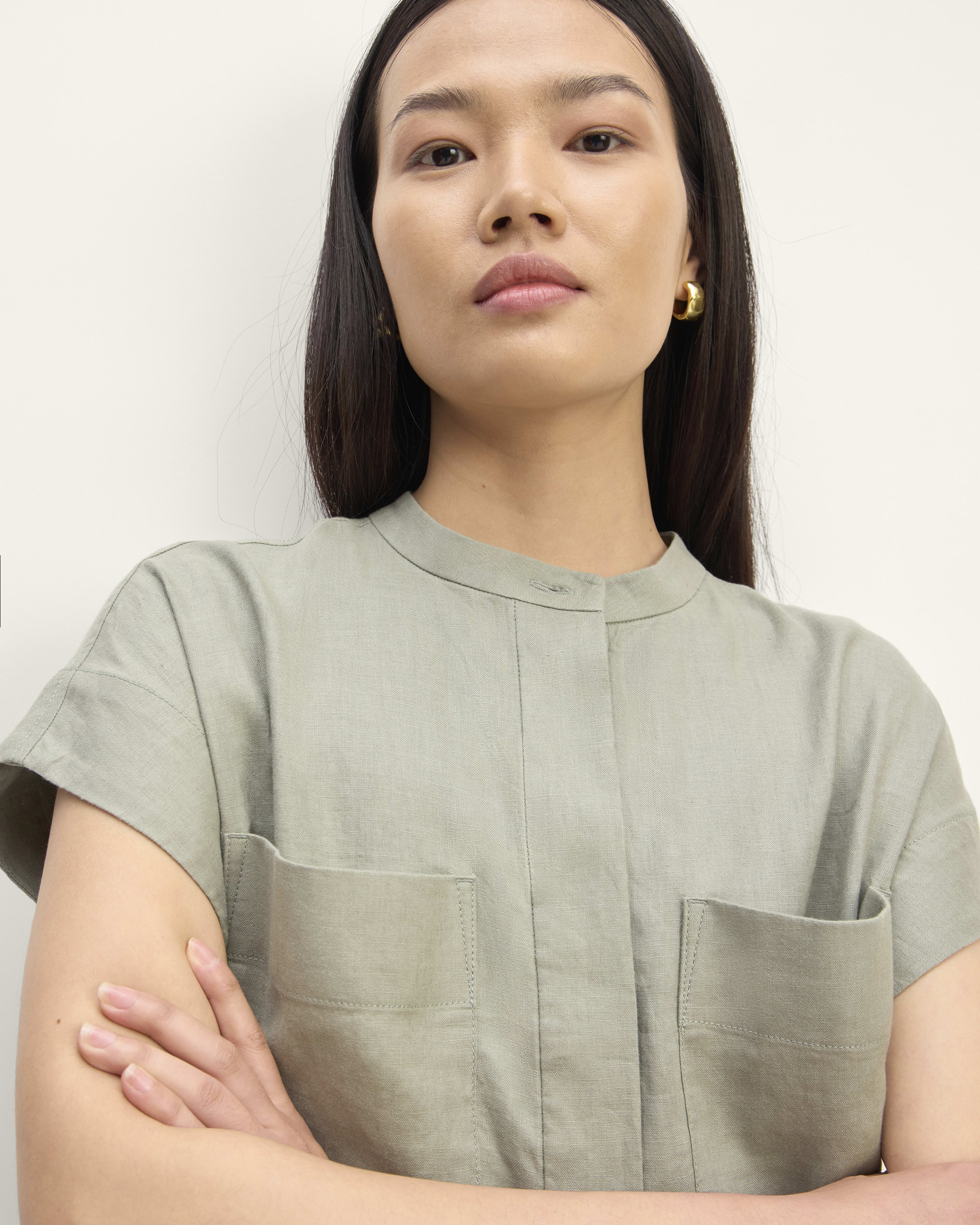 The Craft Dress in Linen Sage Green – Everlane