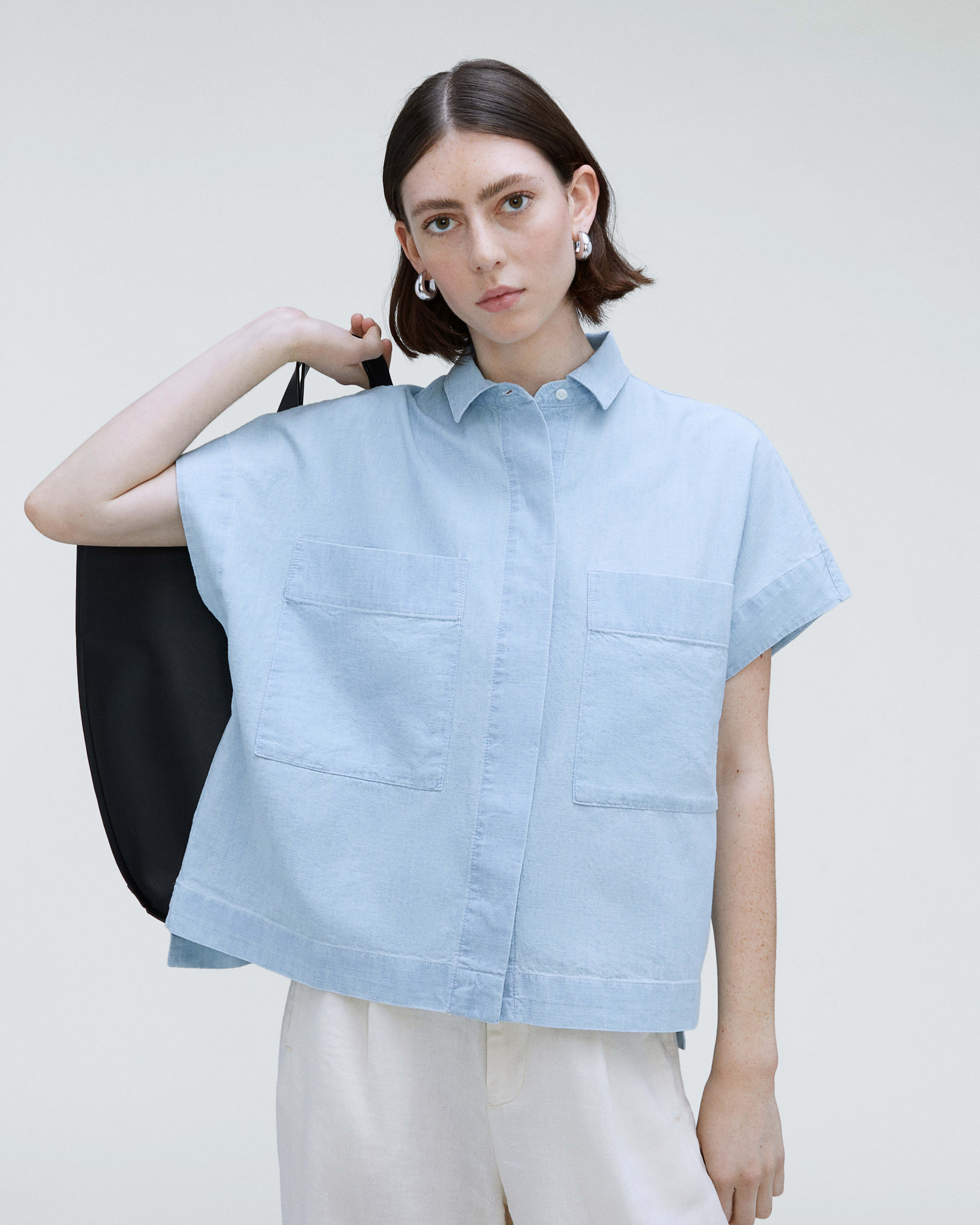 The ReChambray Box Shirt Icy Blue – Everlane