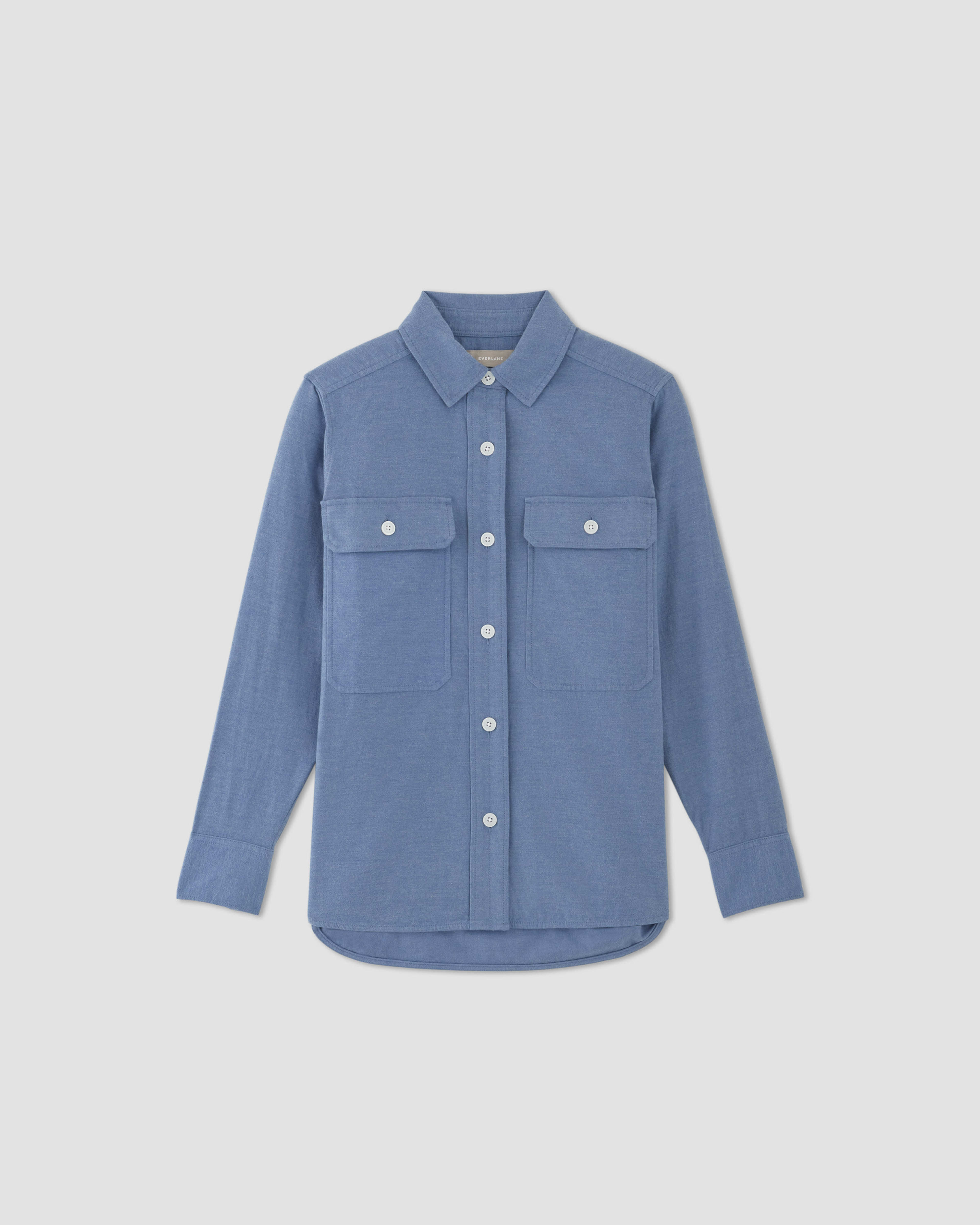 The Classic Cotton Flannel Shirt Heathered Heritage Blue – Everlane