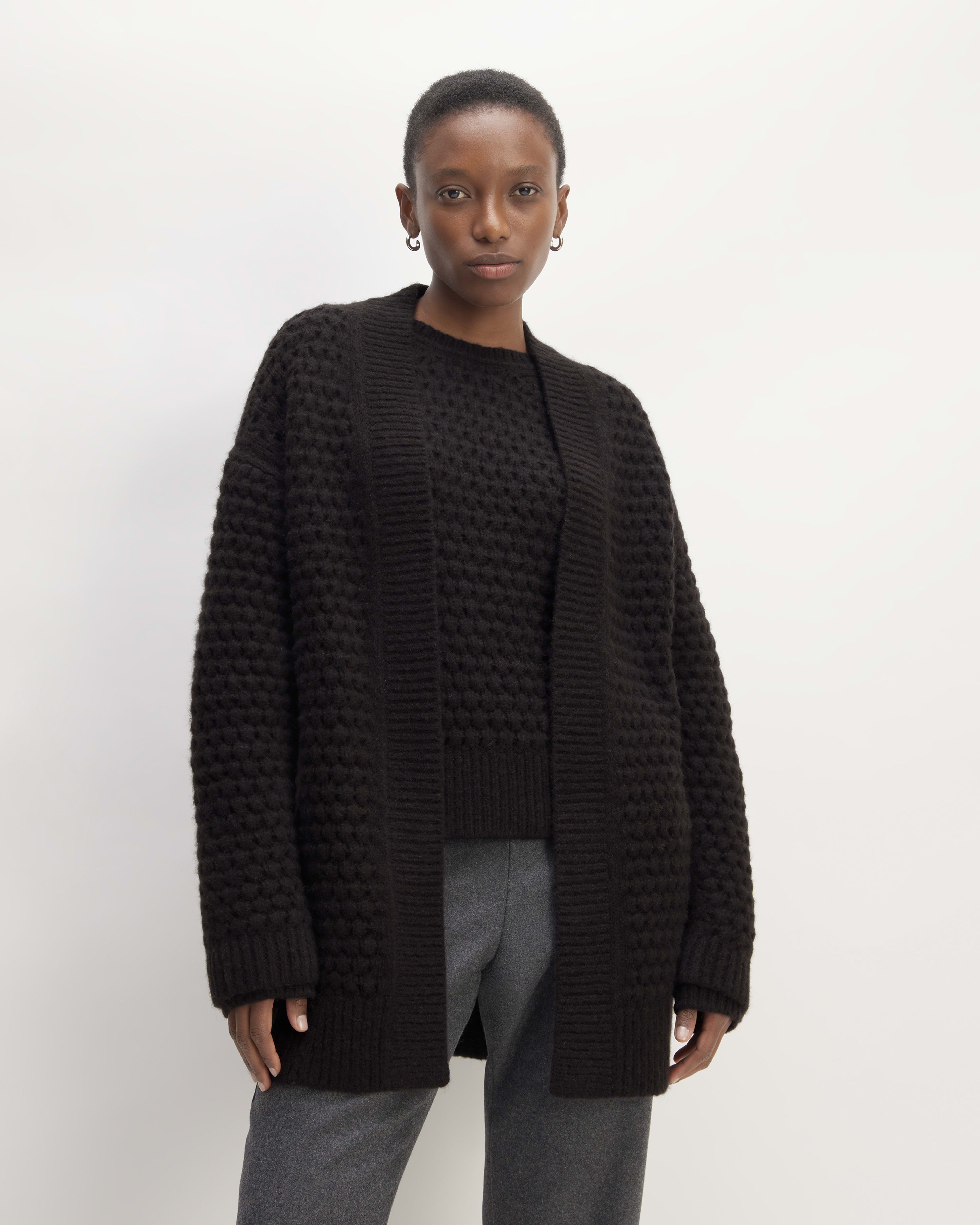 The Cloud Oversized Textured Cardigan | Black – Everlane