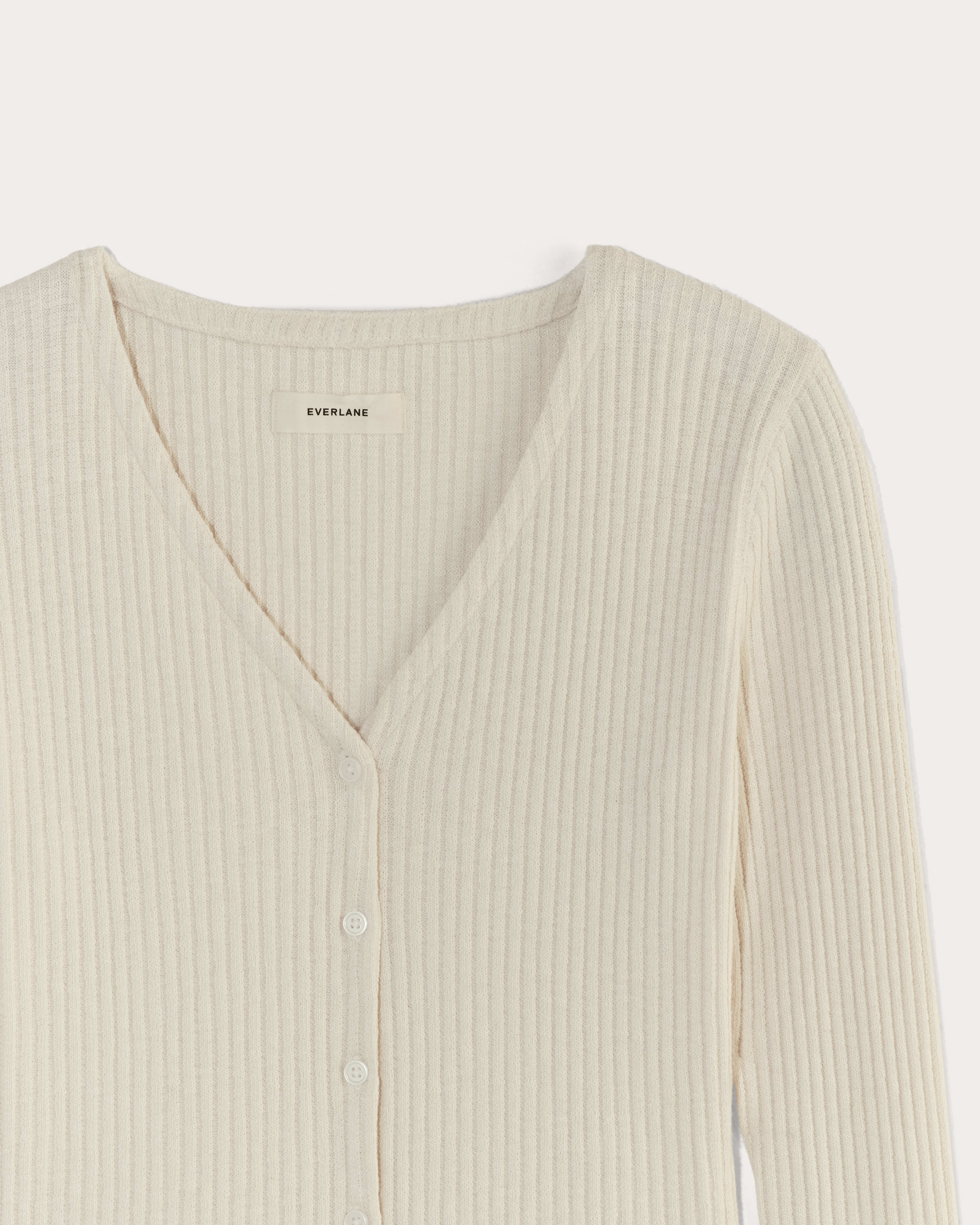 The Cozy Rib Cardigan Bone – Everlane