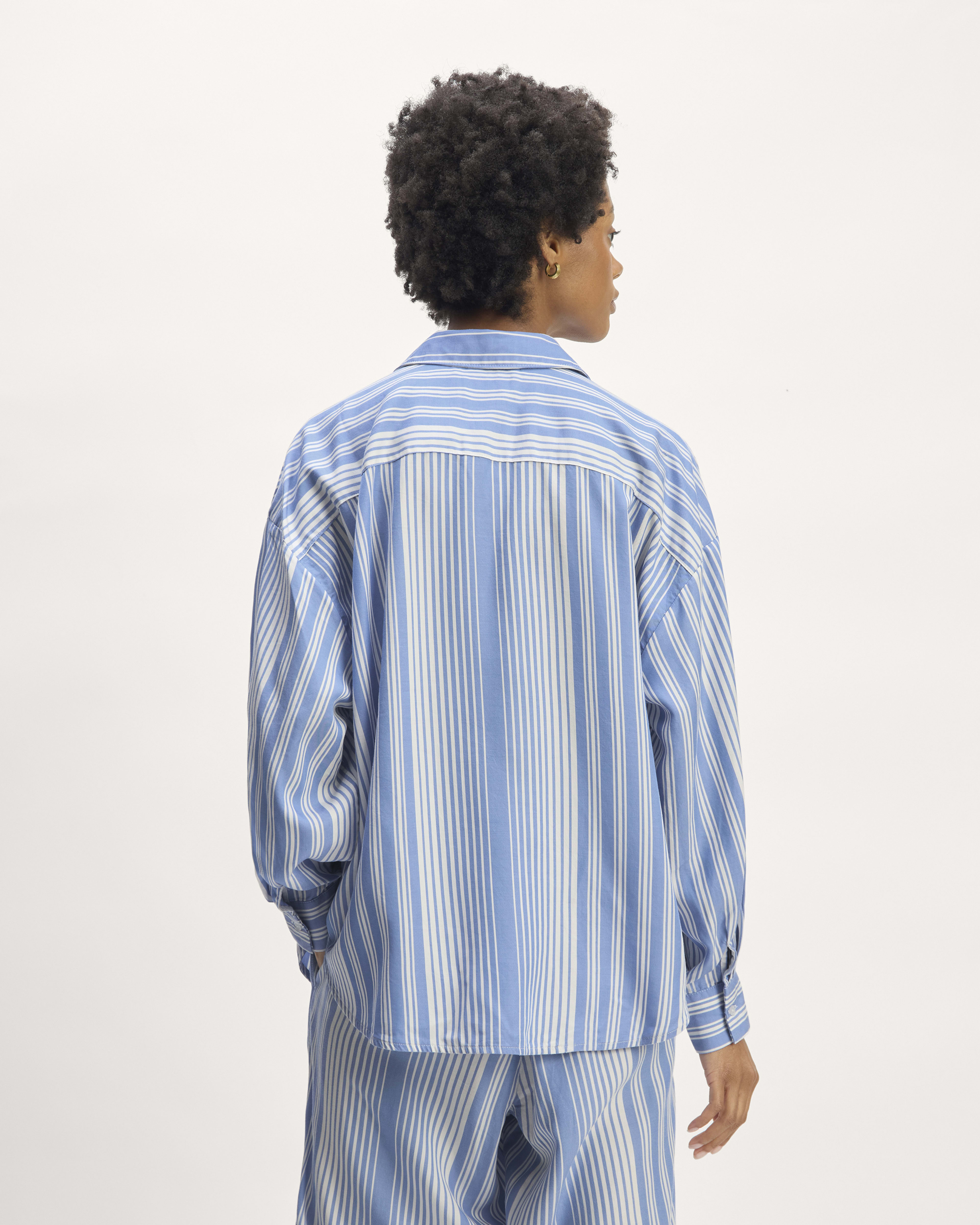 The Oversized Shirt in Butterlite Granada Sky Blue / Bone – Everlane