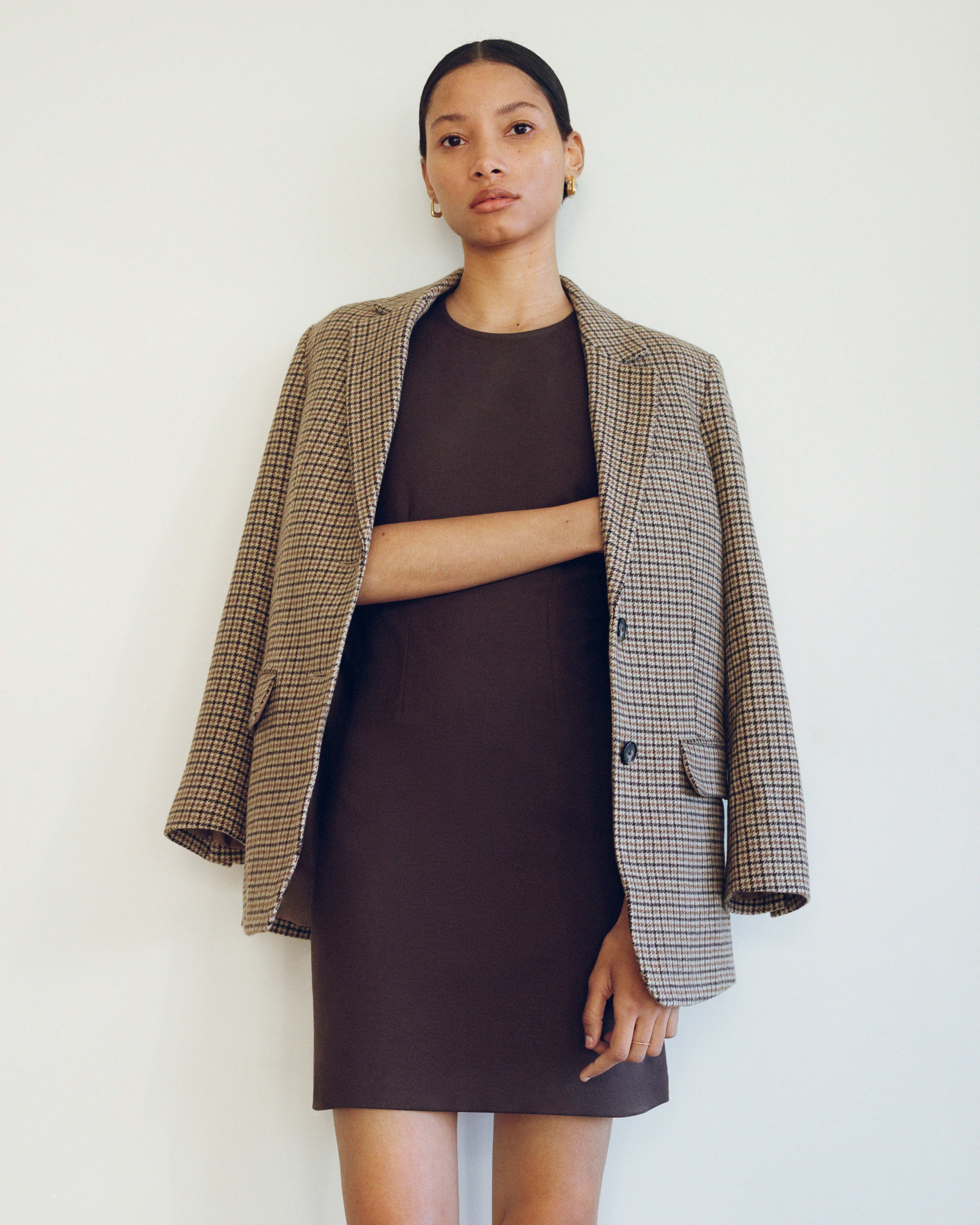 The Oversized Blazer in Wool | Camel Houndstooth – Everlane