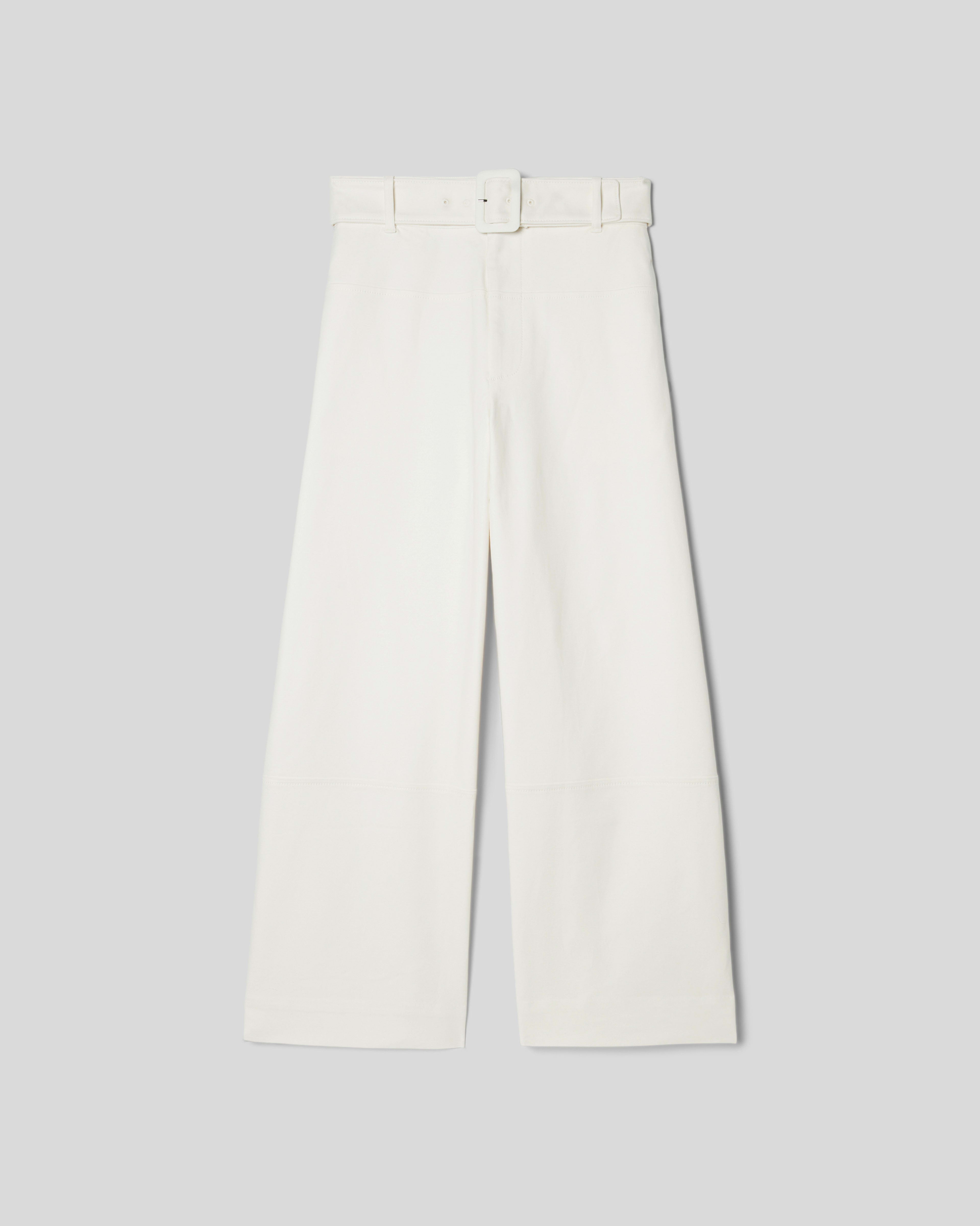 The Structured Cotton Belted Pant Bone – Everlane