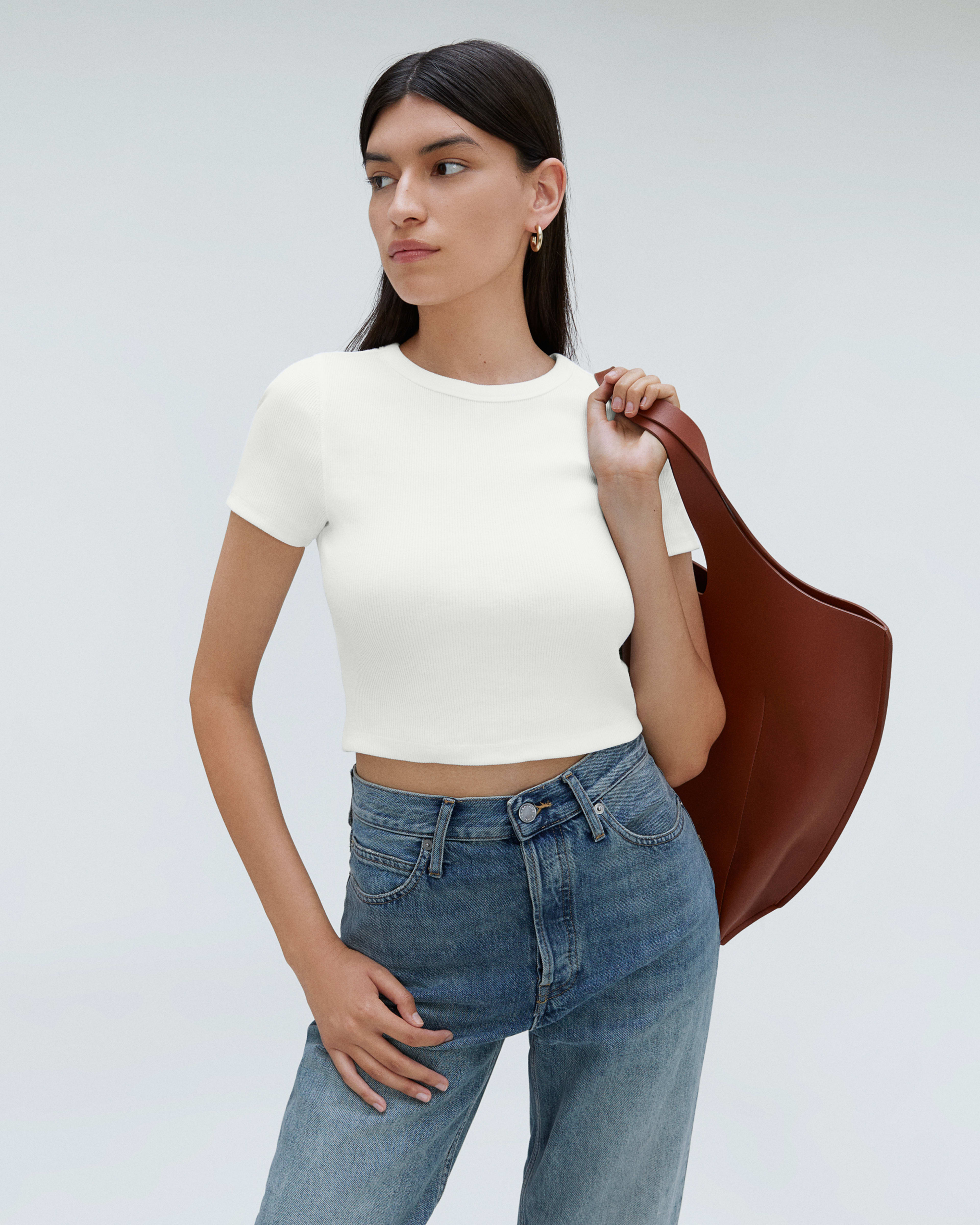 The ’90s Rib Tee White – Everlane