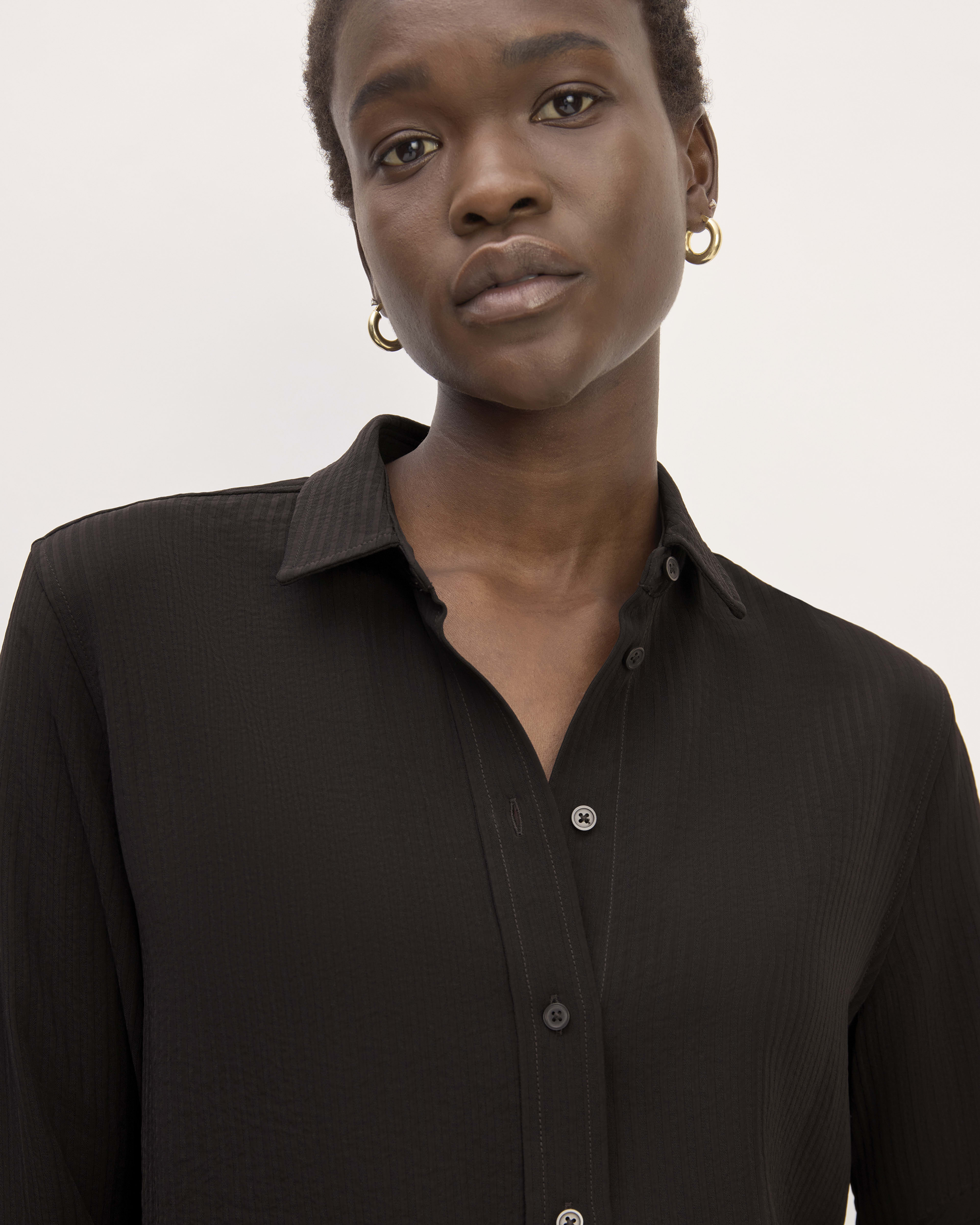 The City Stripe Relaxed Shirt | Black – Everlane