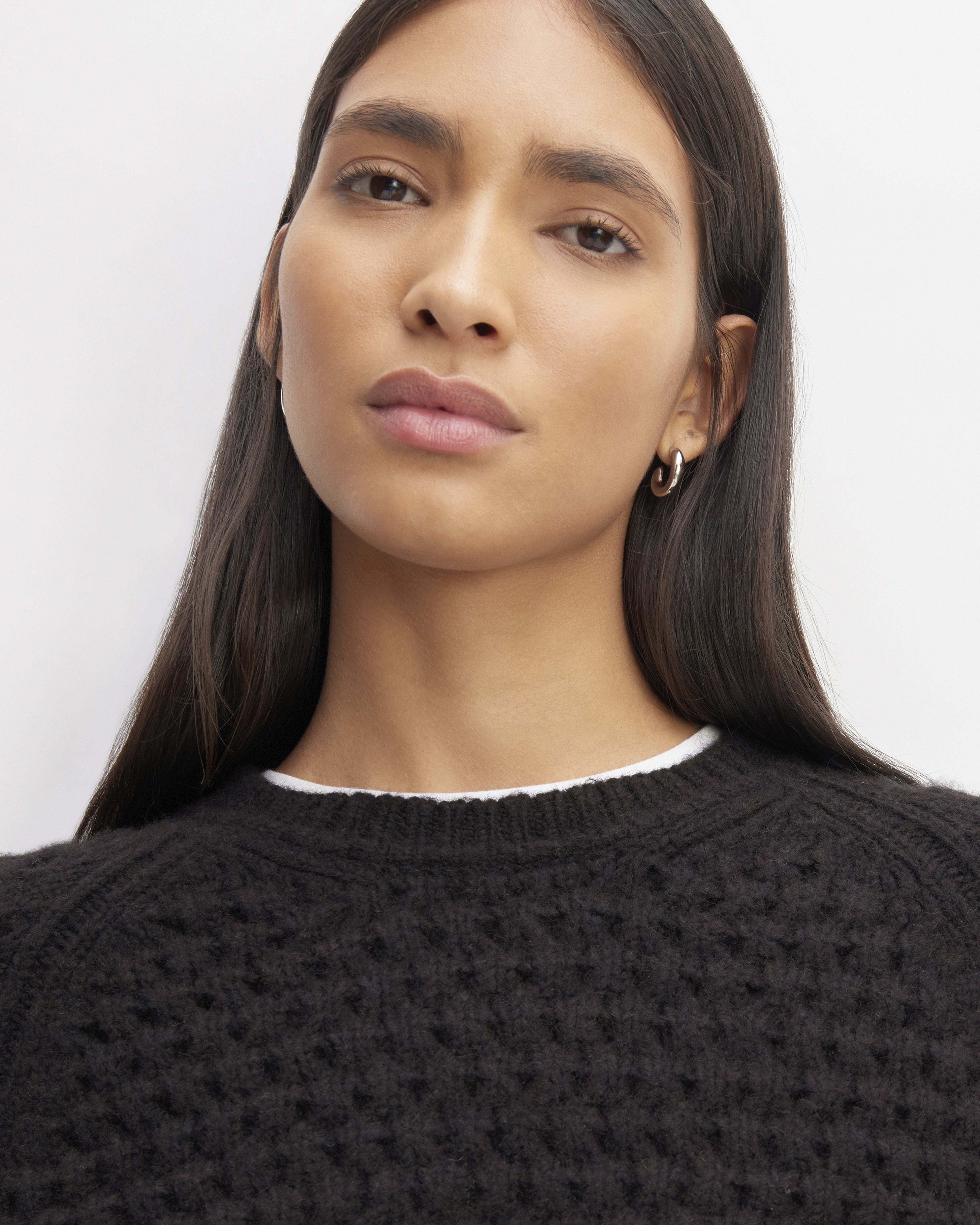The Cloud Oversized Textured Crew Black – Everlane