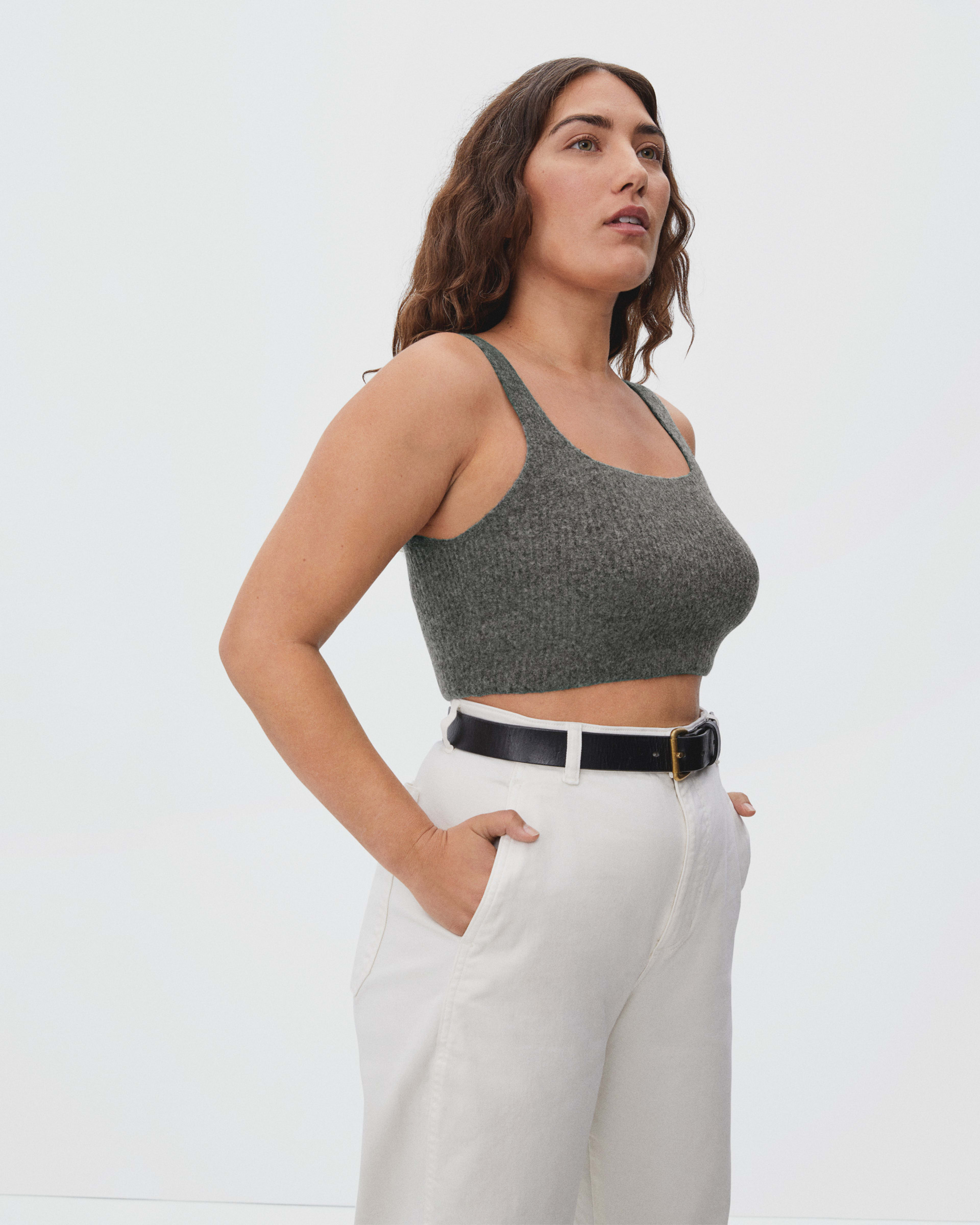 The Cozy-Stretch Tank Heathered Charcoal – Everlane