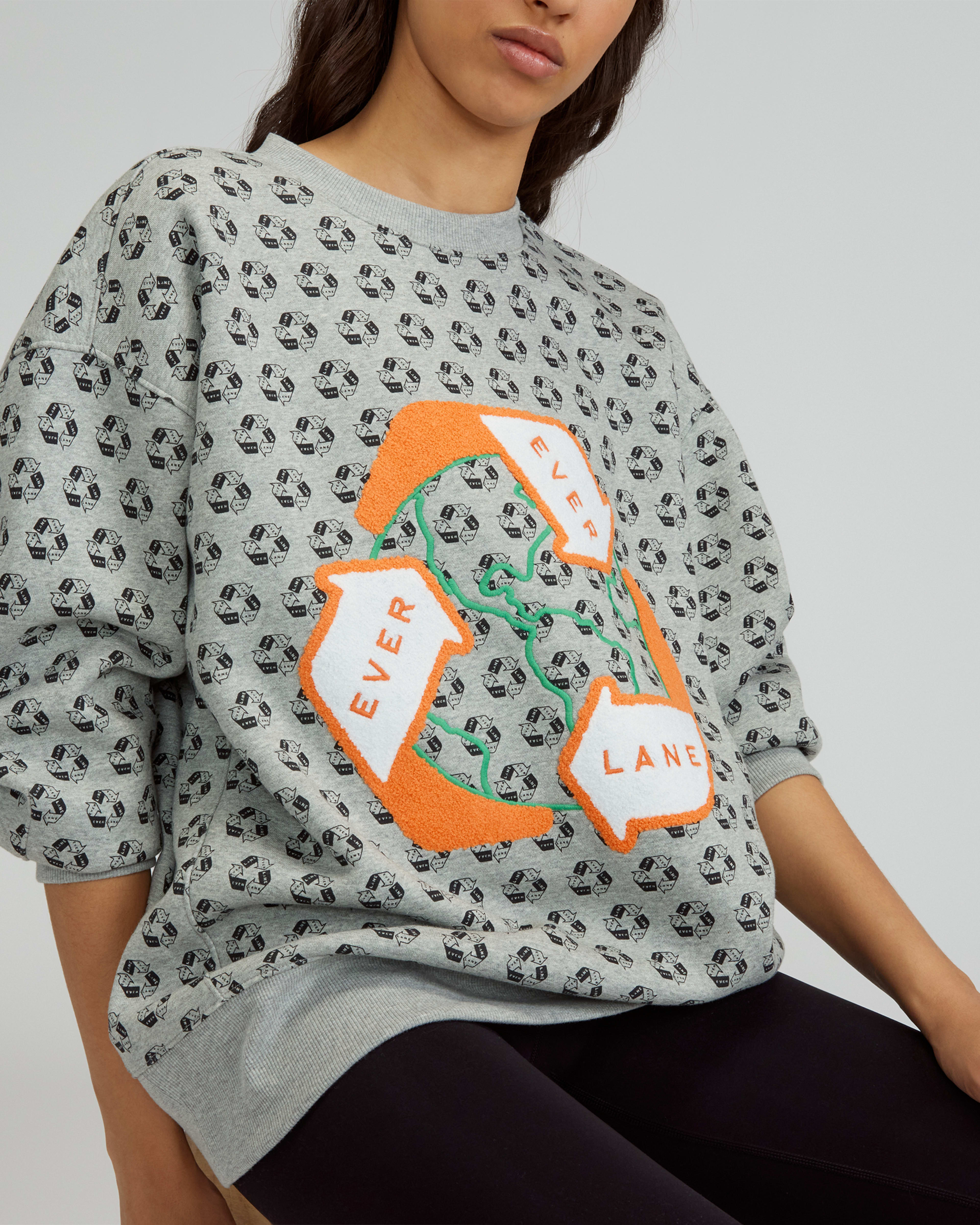 The ReTrack Oversized Crew | Earth Day Grey Multi – Everlane