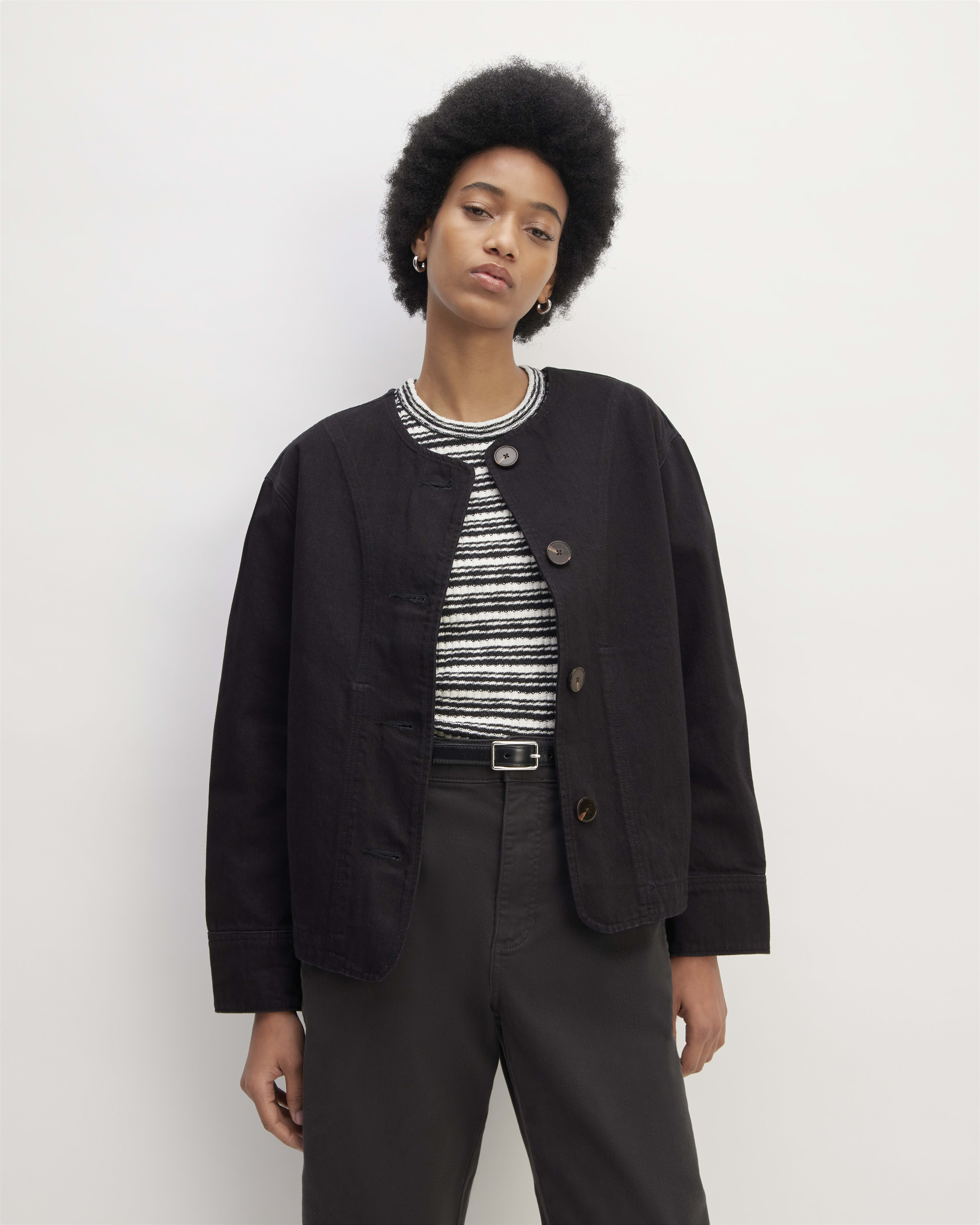 The Denim Barrel Jacket | Black – Everlane
