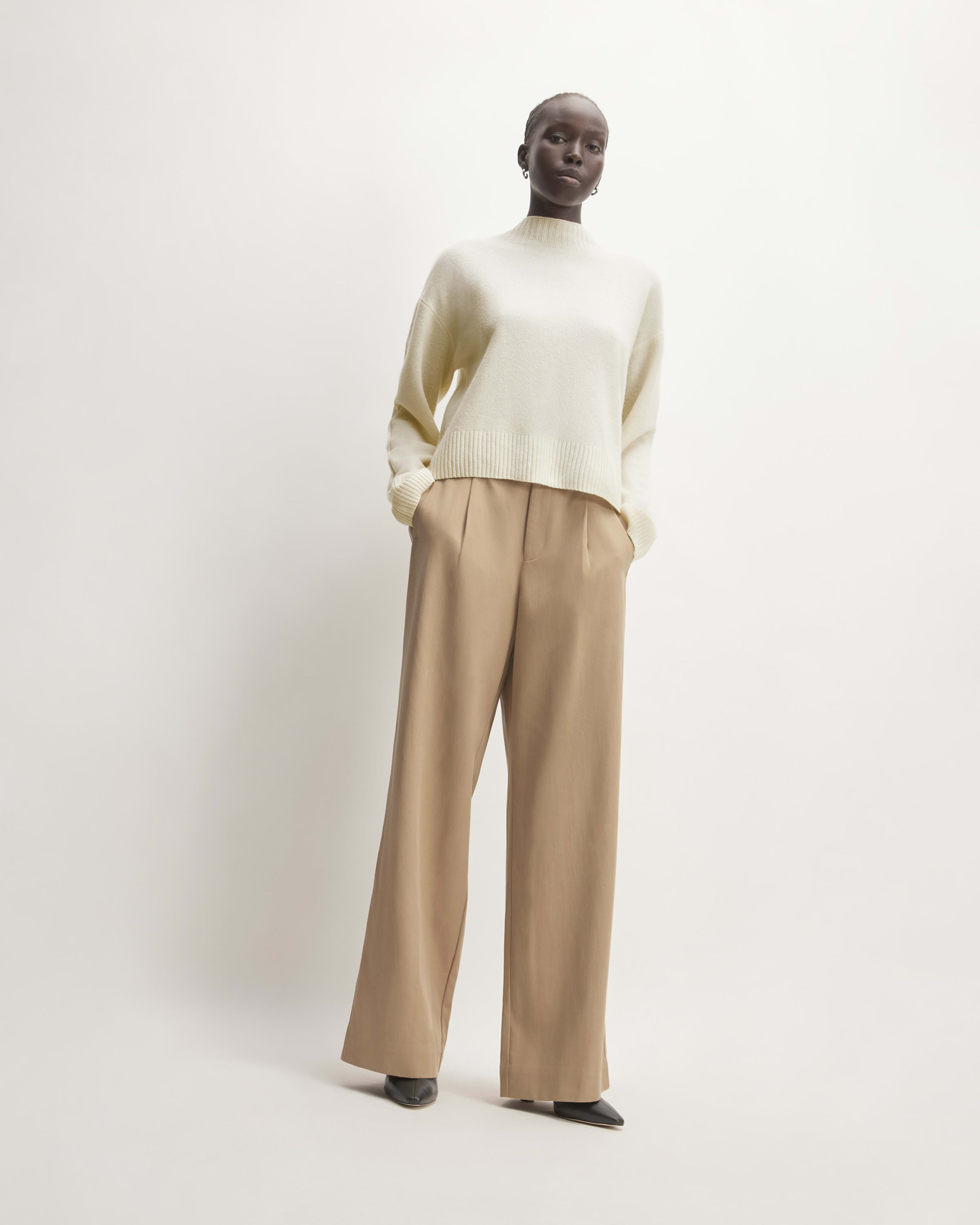 The Good Merino Wool Mockneck Sweater Bone – Everlane