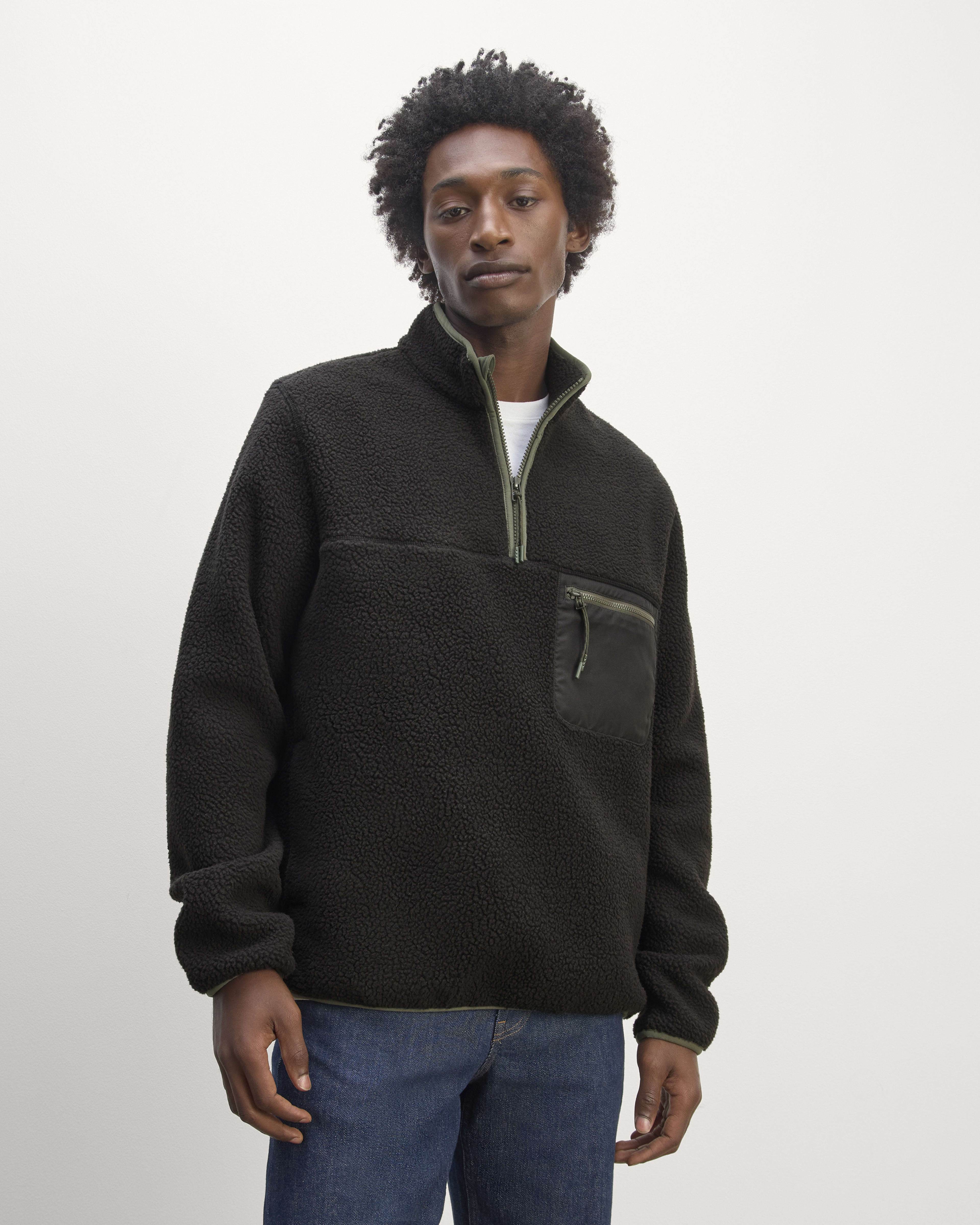 The Teddy Quarter-Zip Fleece | Black – Everlane