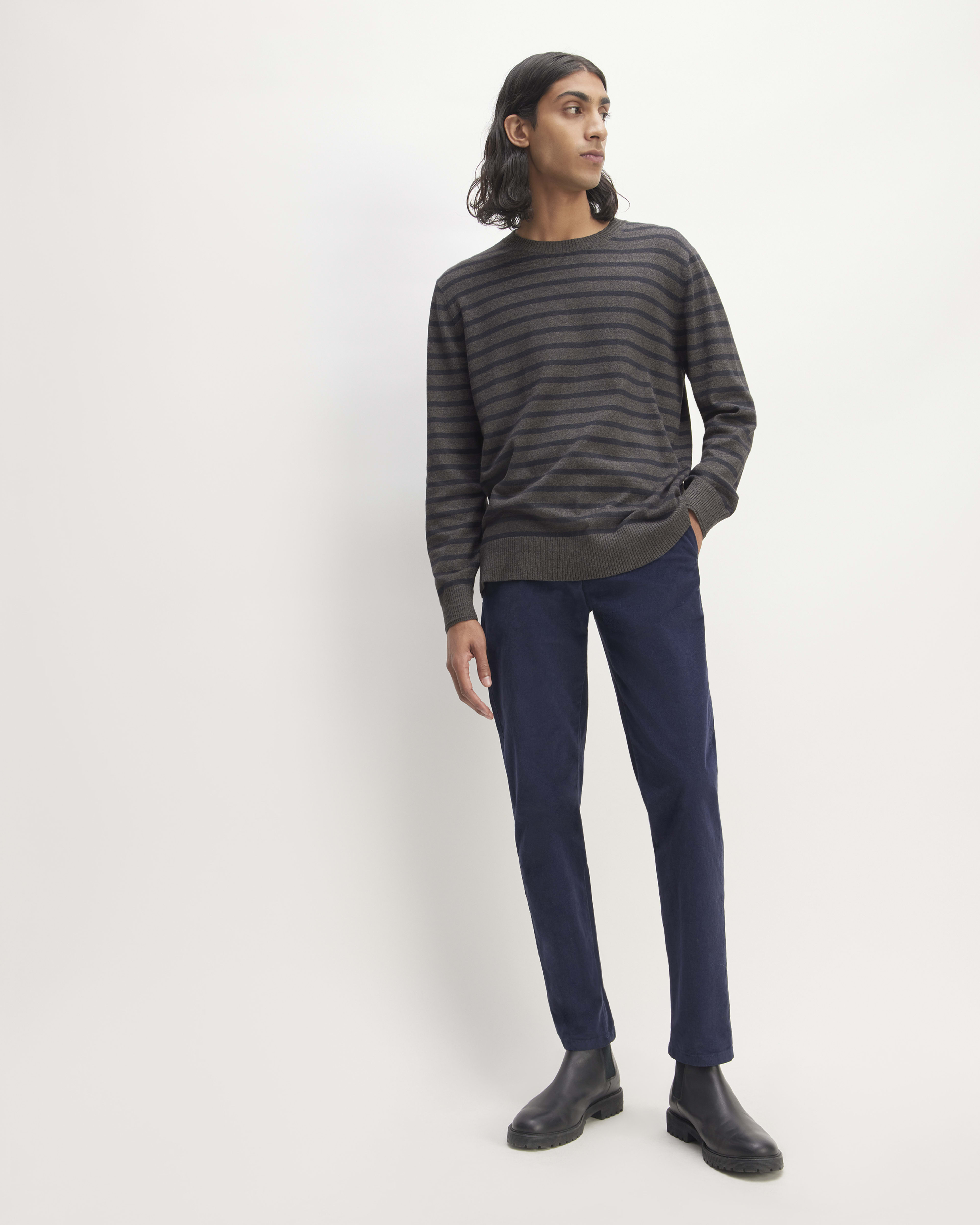 The No-Sweat Sweater | Uniform | Heathered Midnight / Heathered Ash ...
