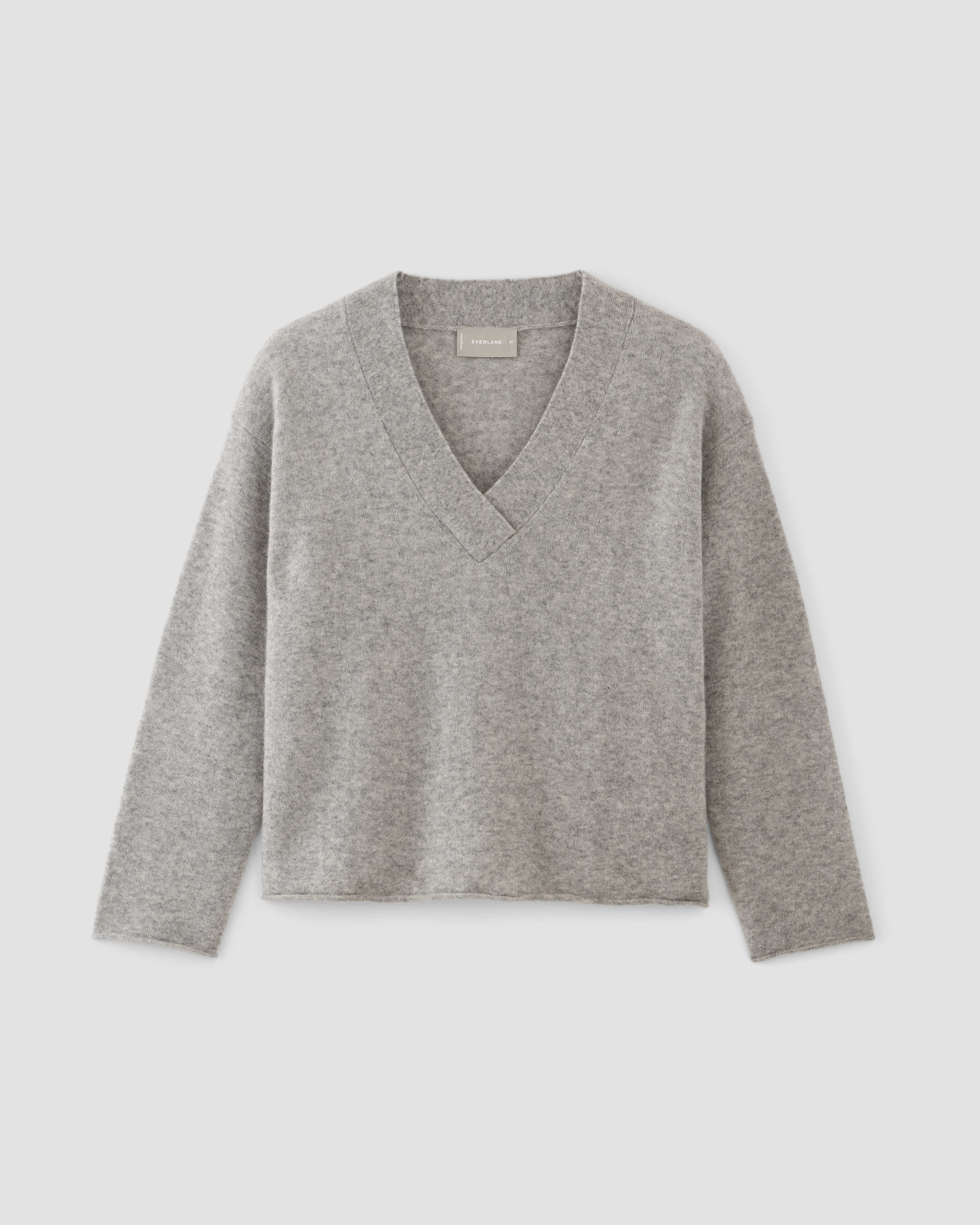 The Cozy-Stretch V-Neck Sweater Heathered Grey – Everlane