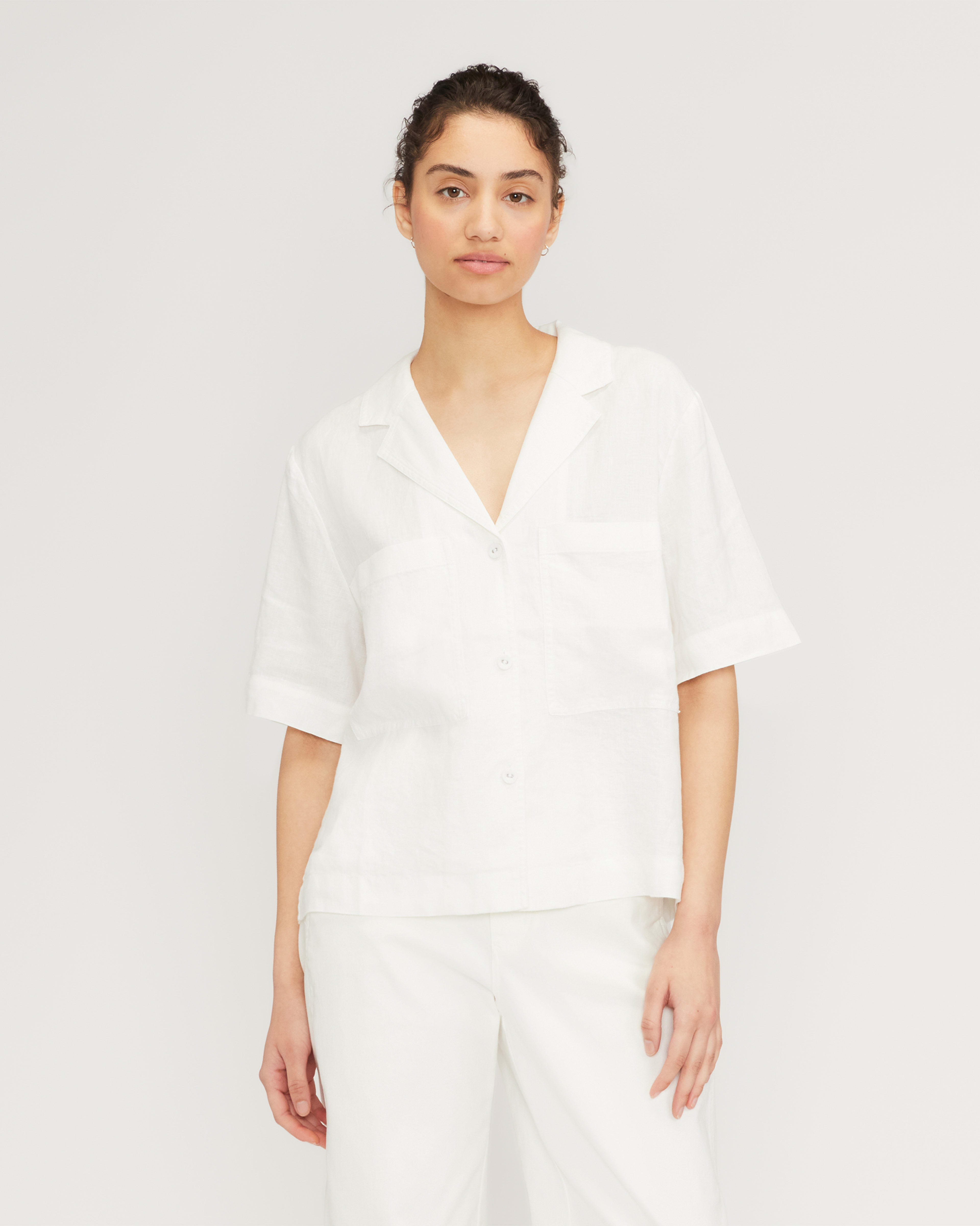 The Linen Workwear Shirt White – Everlane