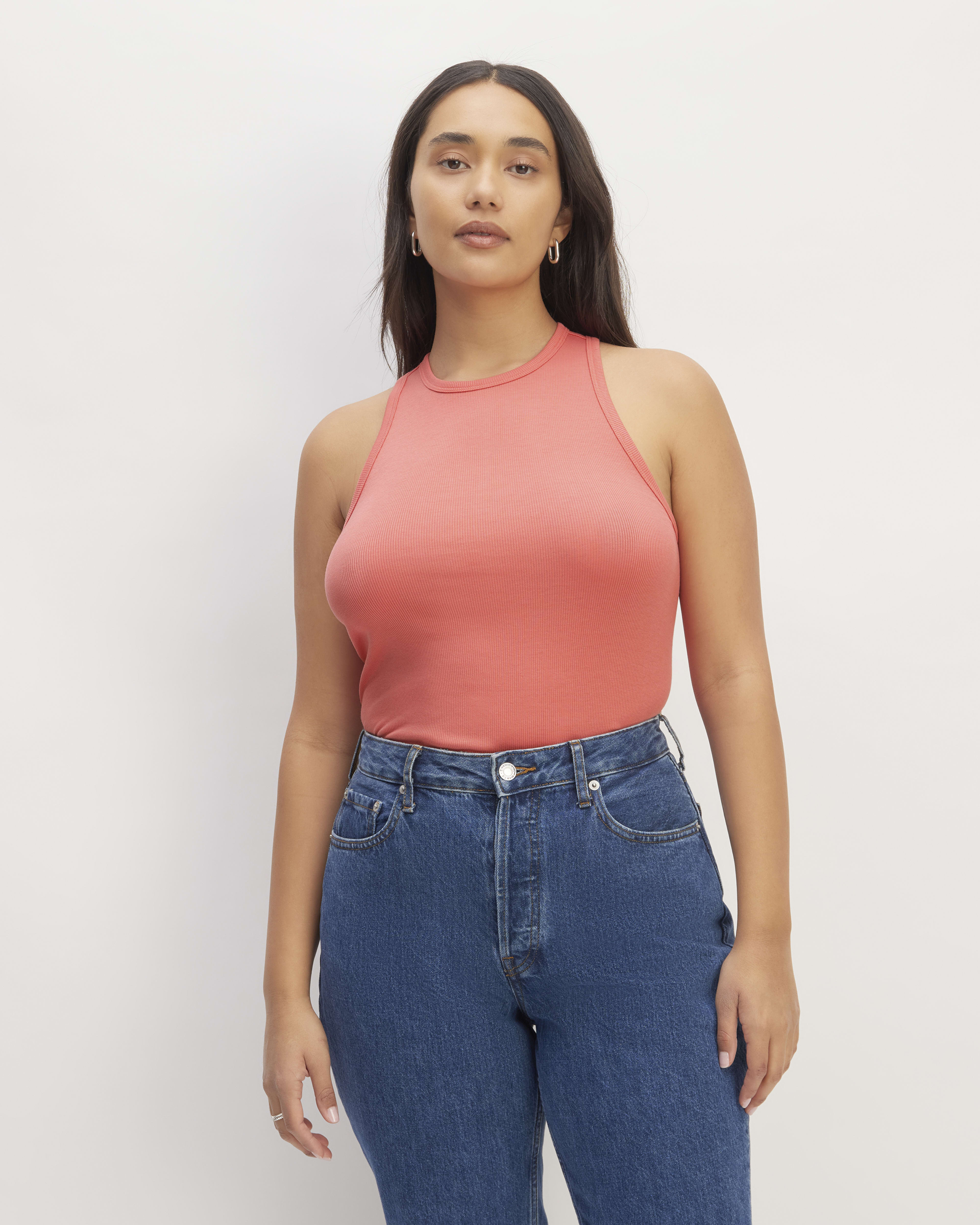 The Luxe Rib Racerback Tank | Coral – Everlane