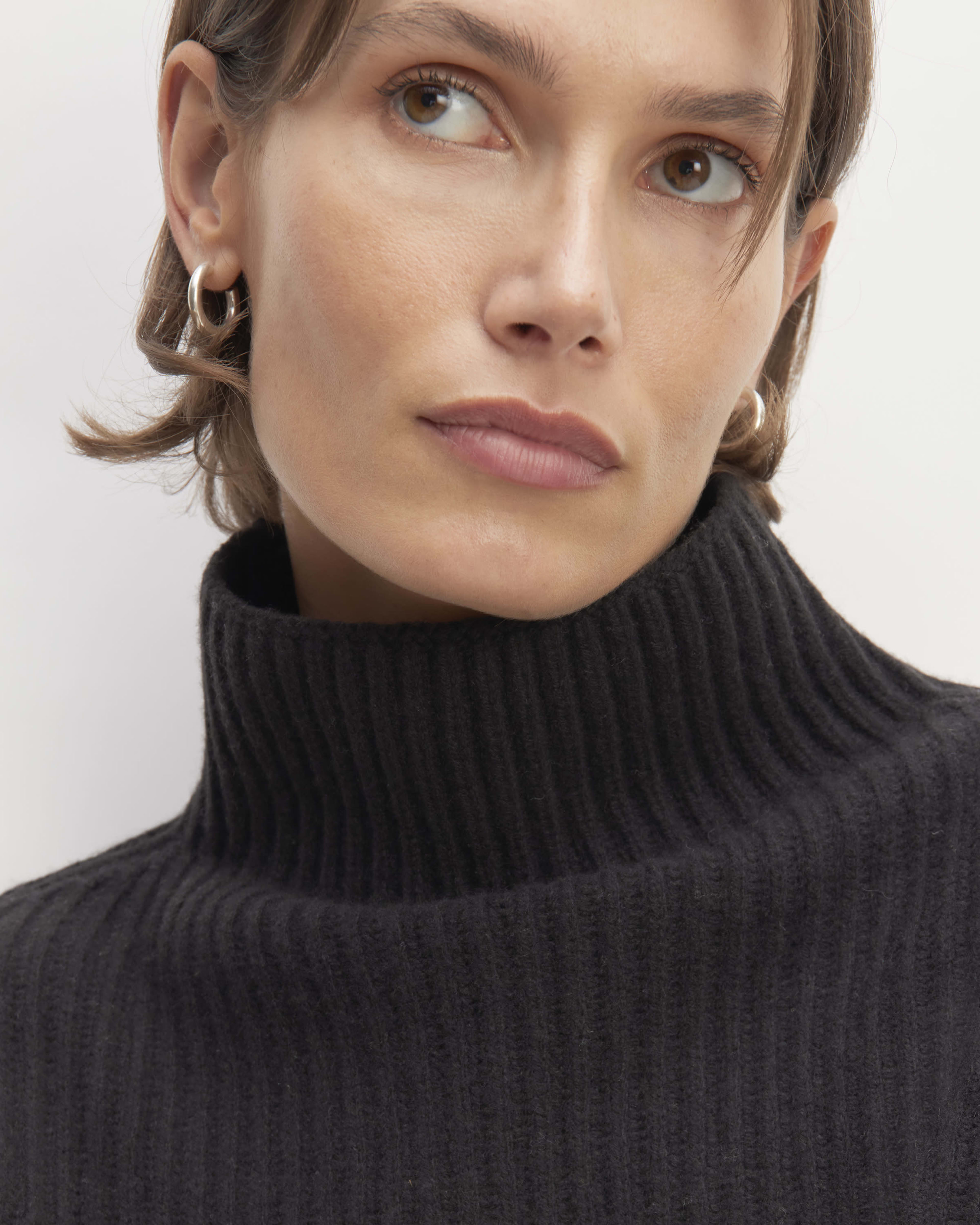 The Felted Merino Funnel-Neck Pullover Black – Everlane
