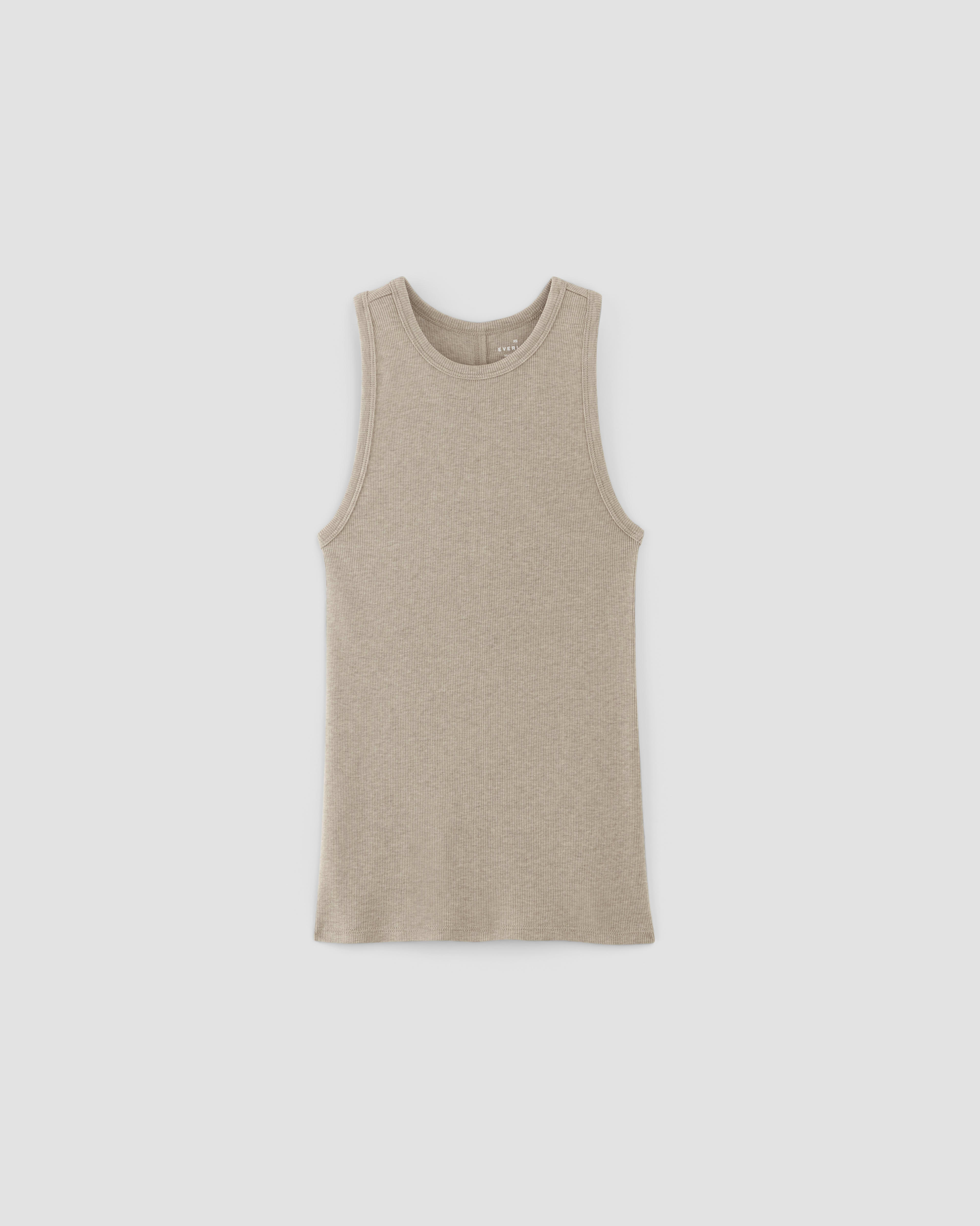 The Luxe Rib Racerback Tank Heathered Tan – Everlane