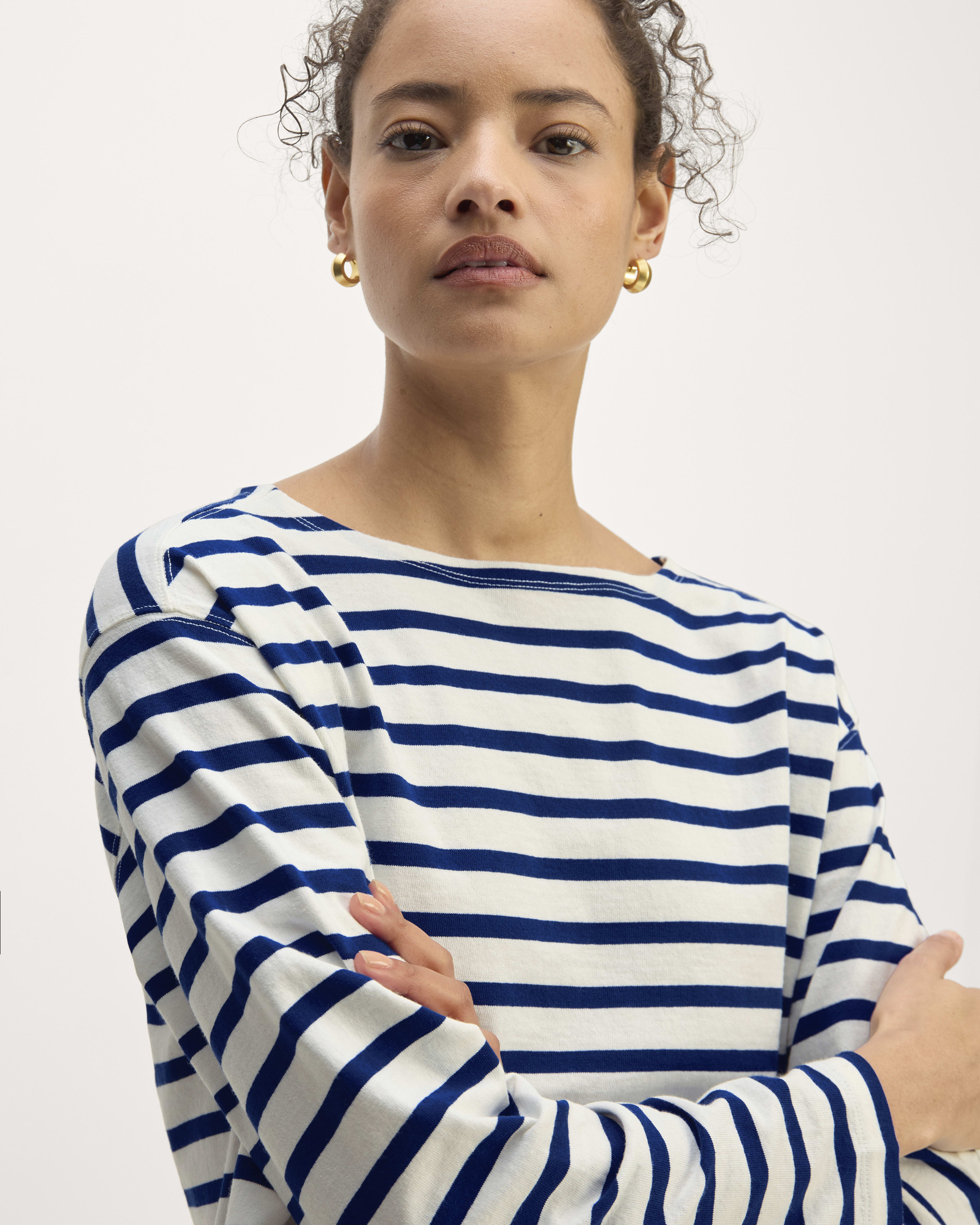 The Mariner Tee Bone / Mazarine Blue – Everlane