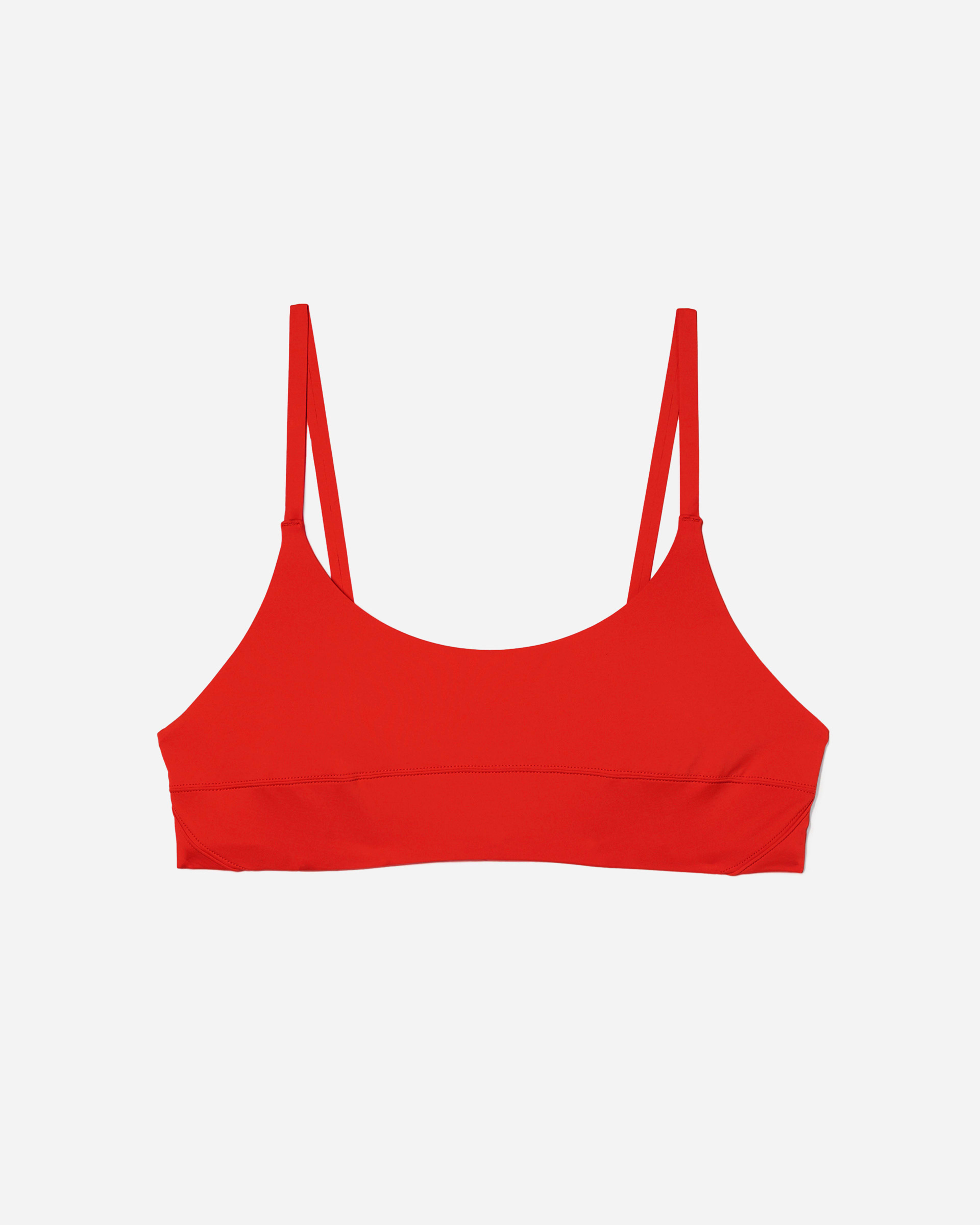 The Scoop-Neck Bikini Top Bright Red – Everlane