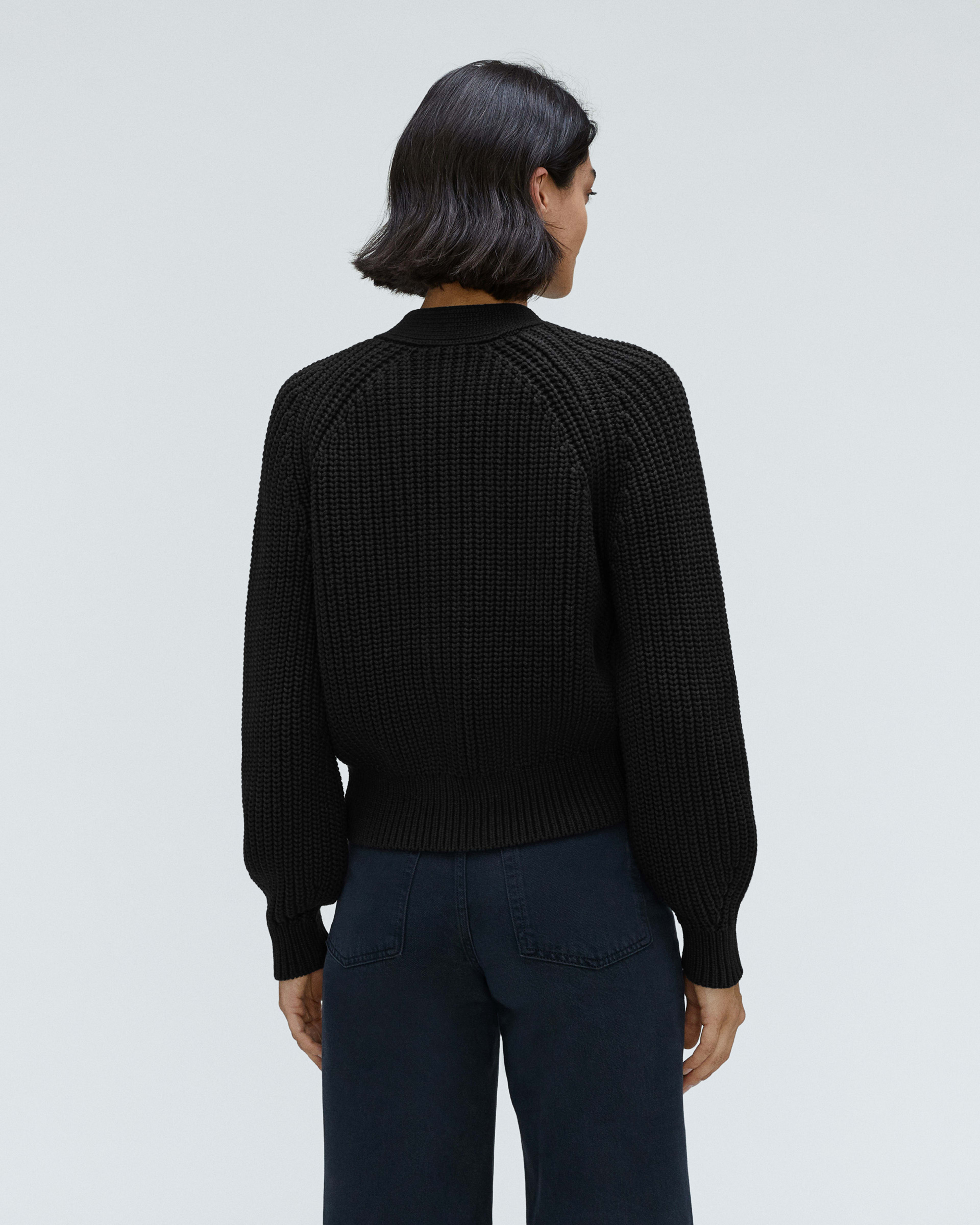 The Texture Cotton Cardigan Black – Everlane