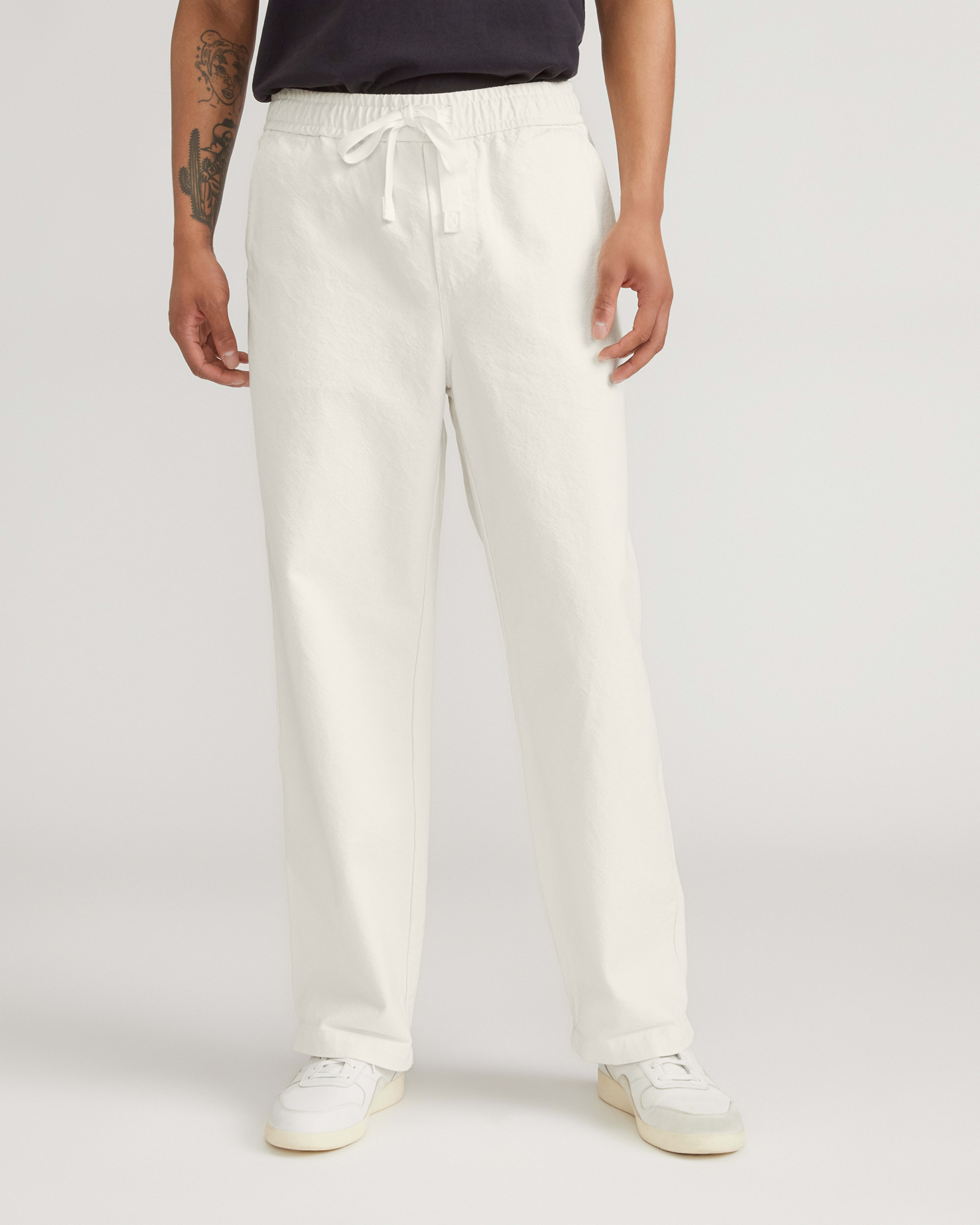 The Canvas Organic Cotton Drawstring Pant Bone – Everlane