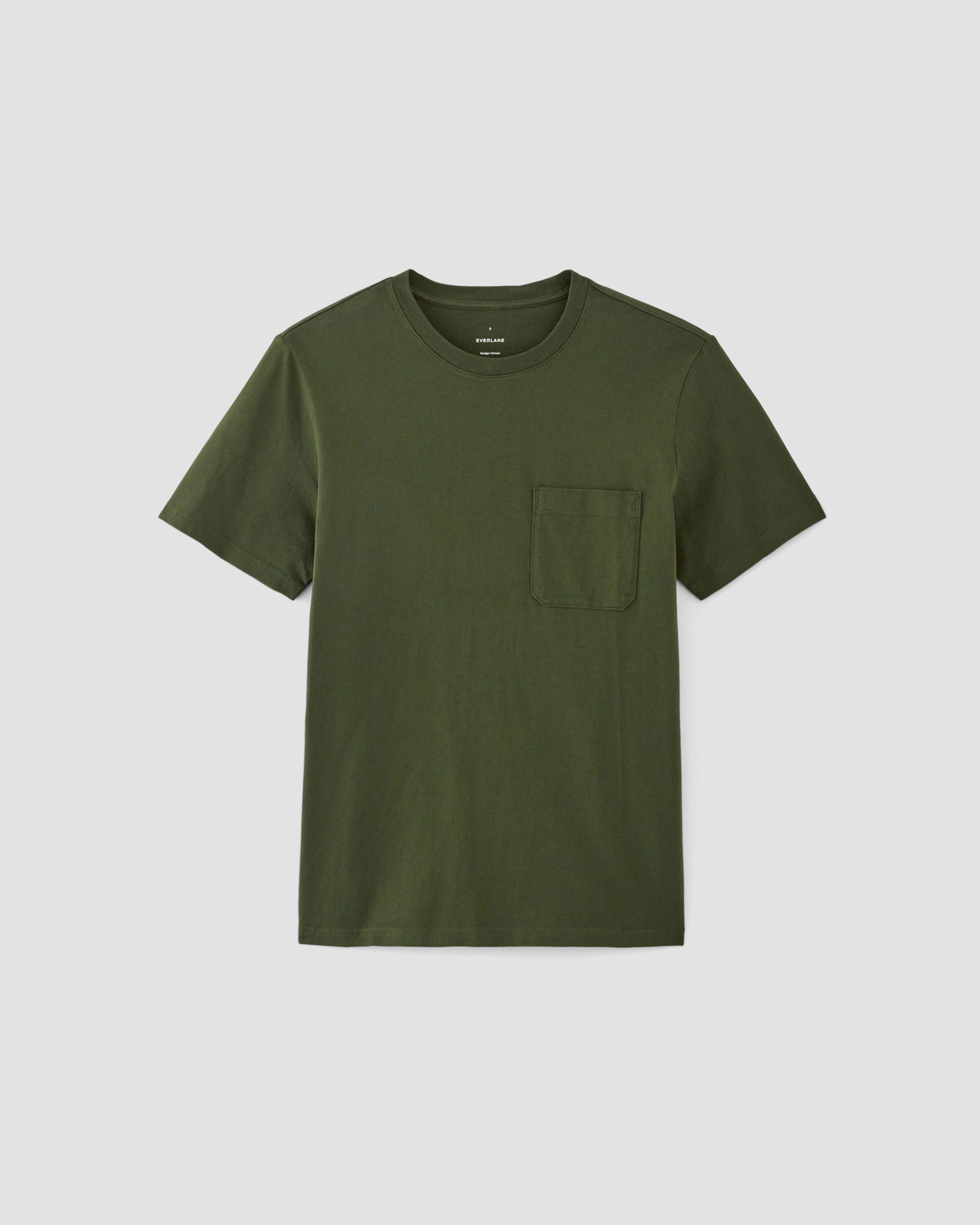 The Premium-Weight Pocket Tee | Uniform | Deep Moss Green – Everlane