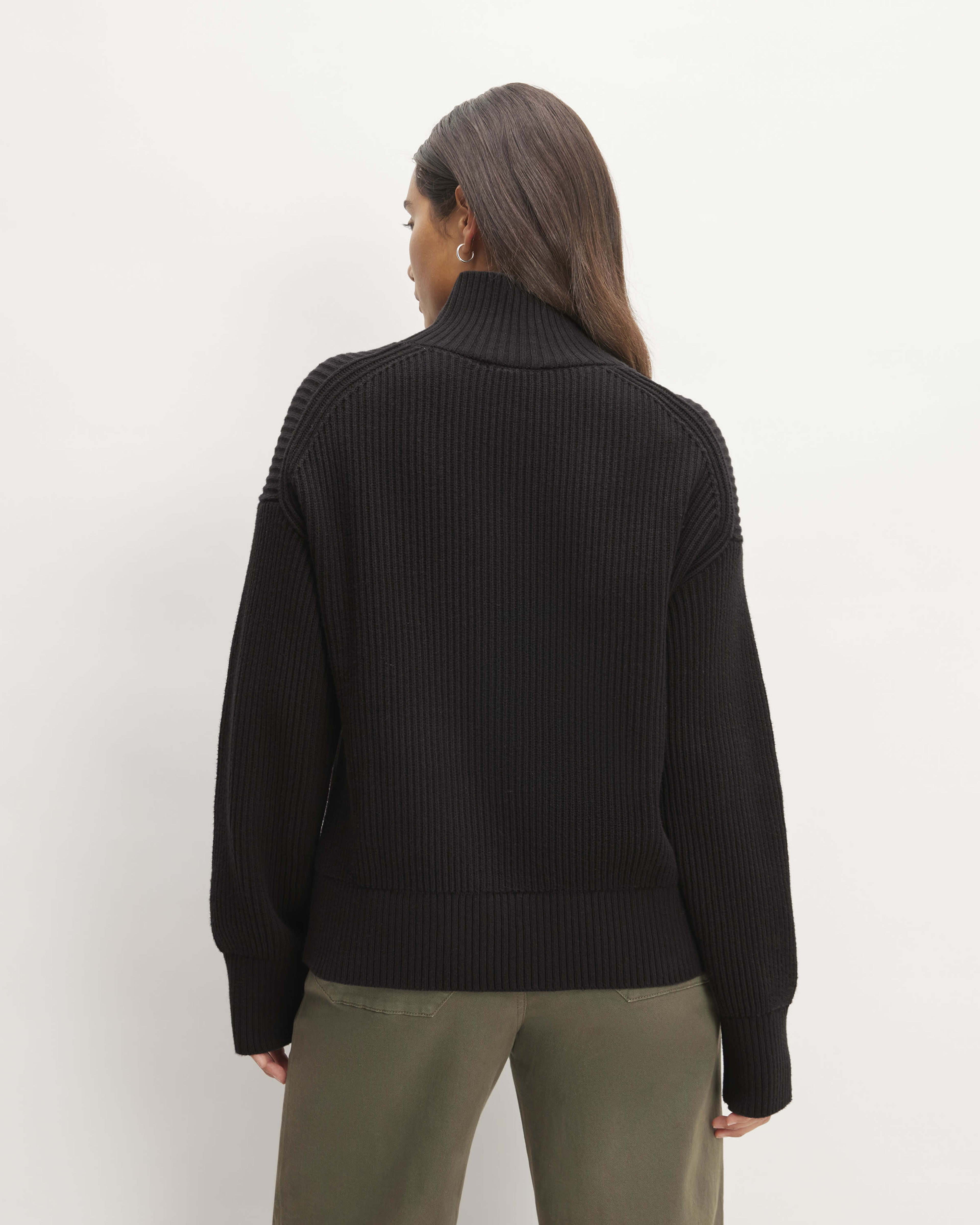 The Organic Cotton Ribbed Turtleneck Black – Everlane