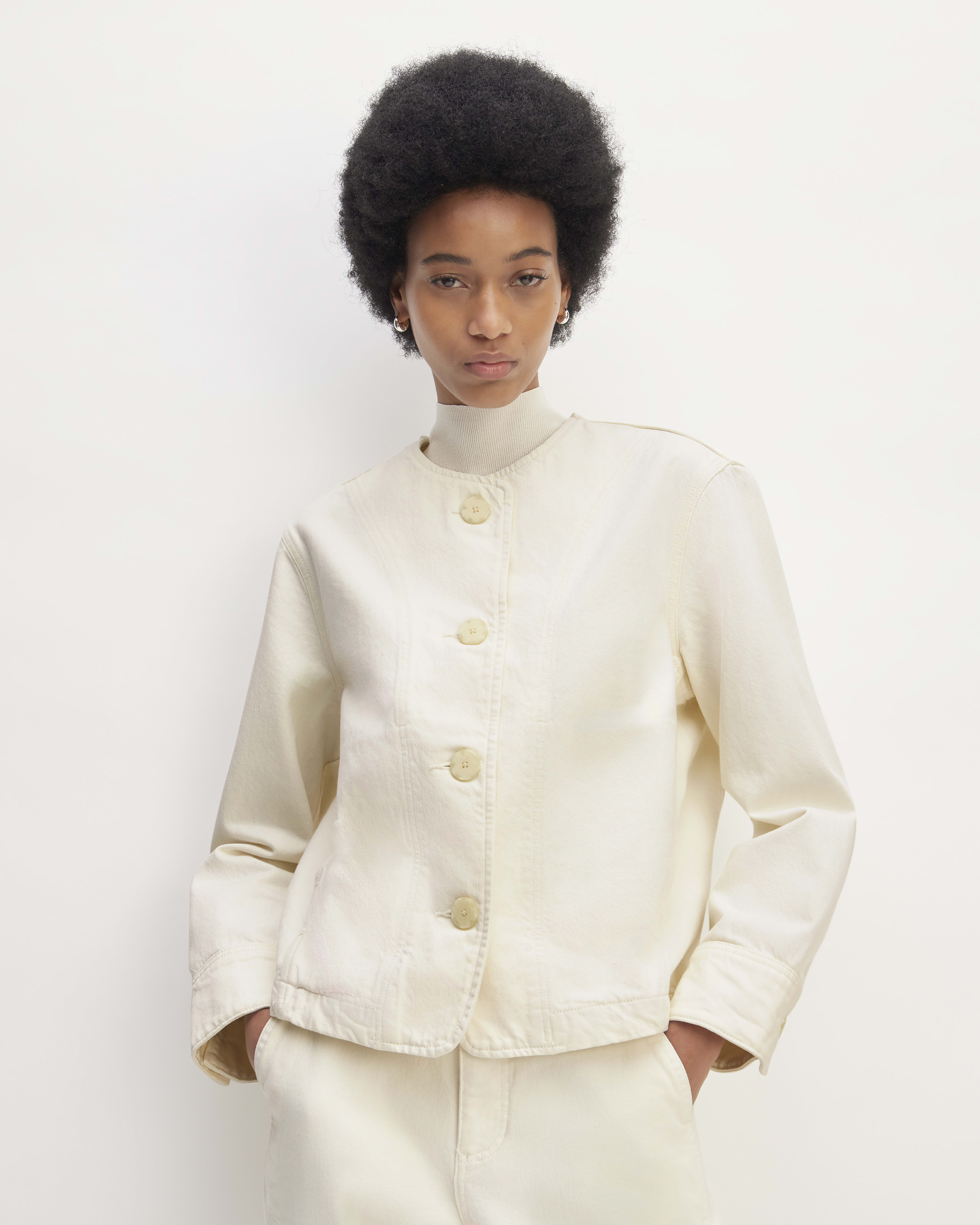 The Denim Barrel Jacket | Calico Ecru – Everlane