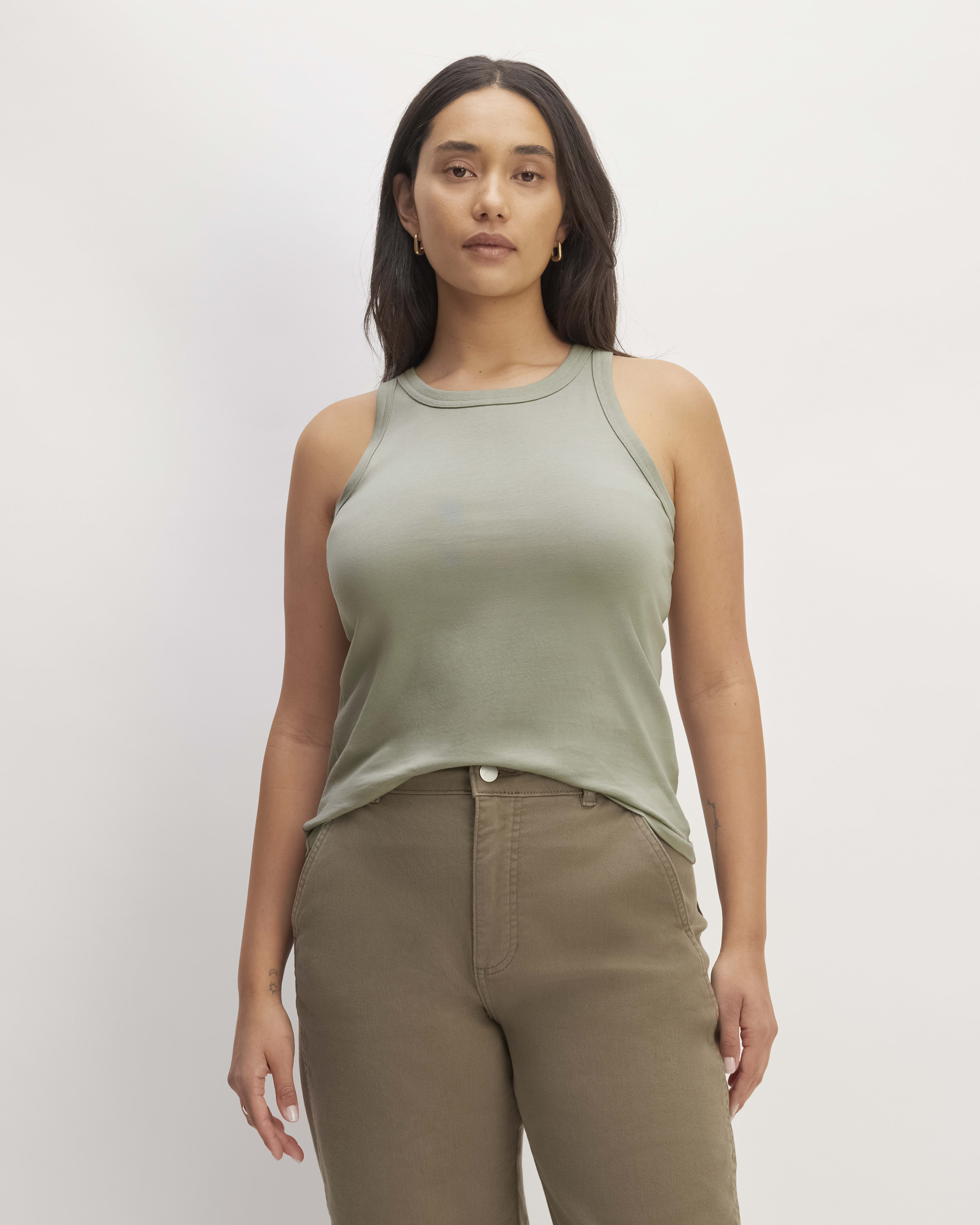 The Tank in Essential Cotton Sage Green – Everlane