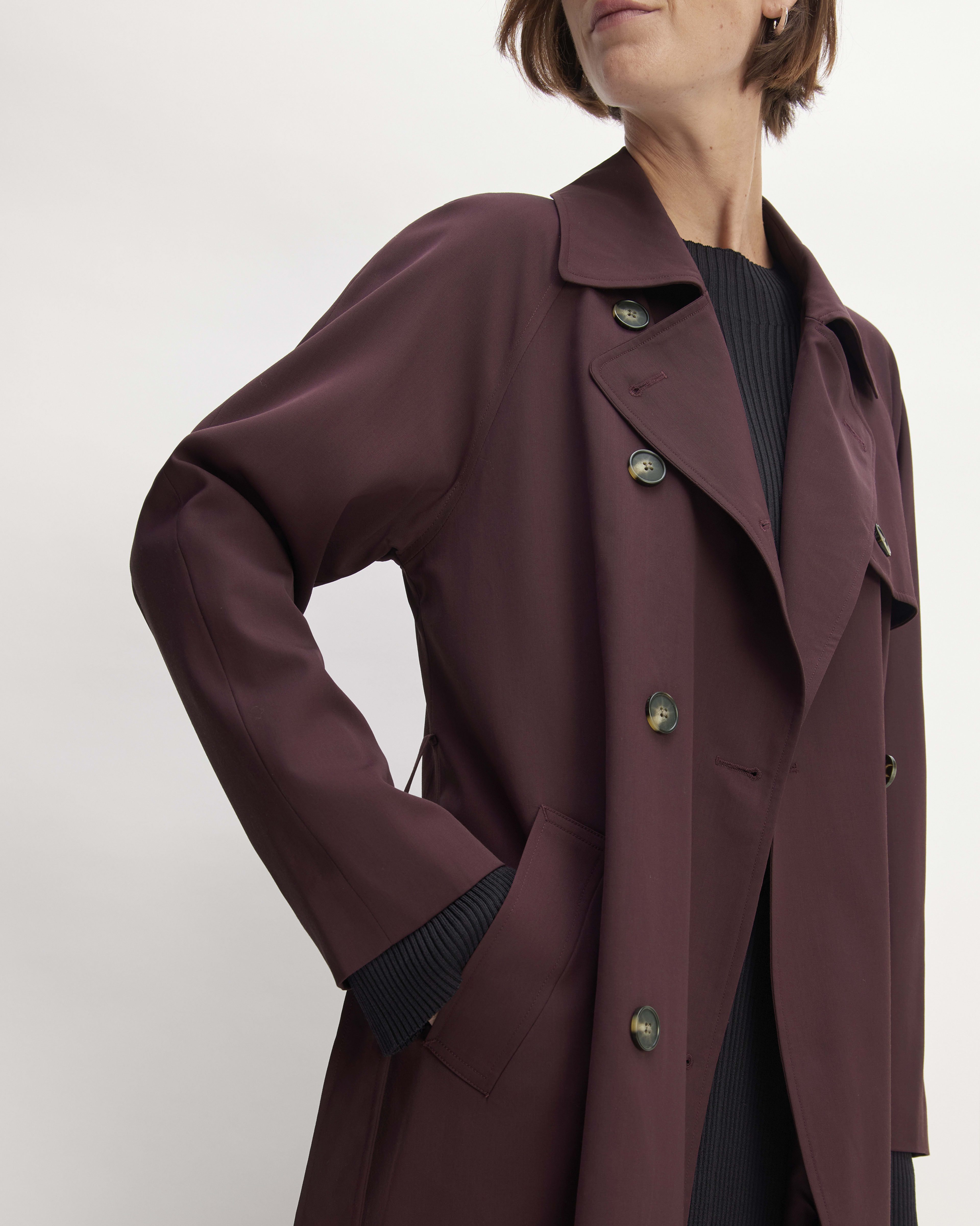 The Italian Wool Modern Trench Burgundy – Everlane