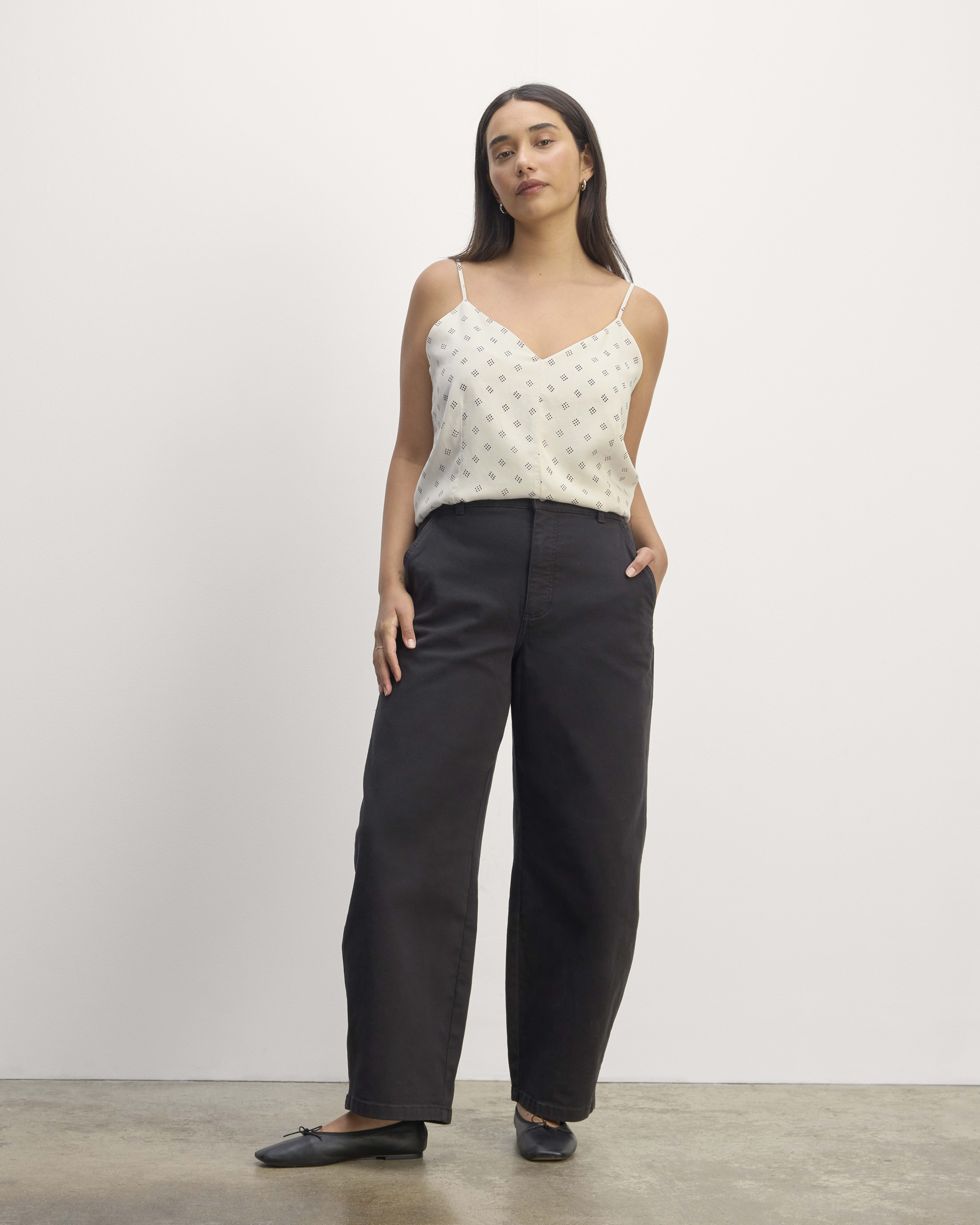 The Cami in Butterlite | Bone / Black Square Dot – Everlane