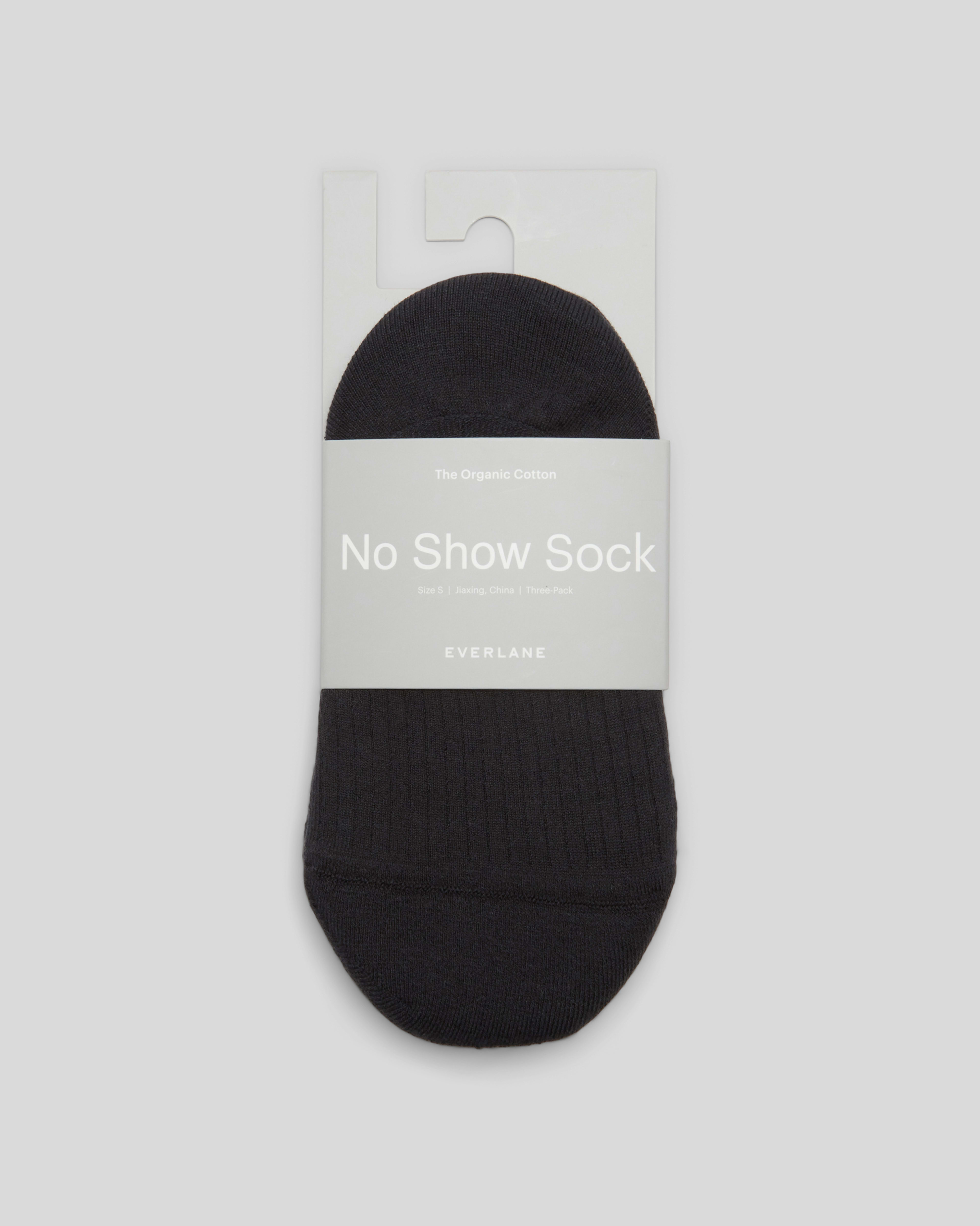 The Organic Cotton No-Show Sock 3-Pack Black – Everlane