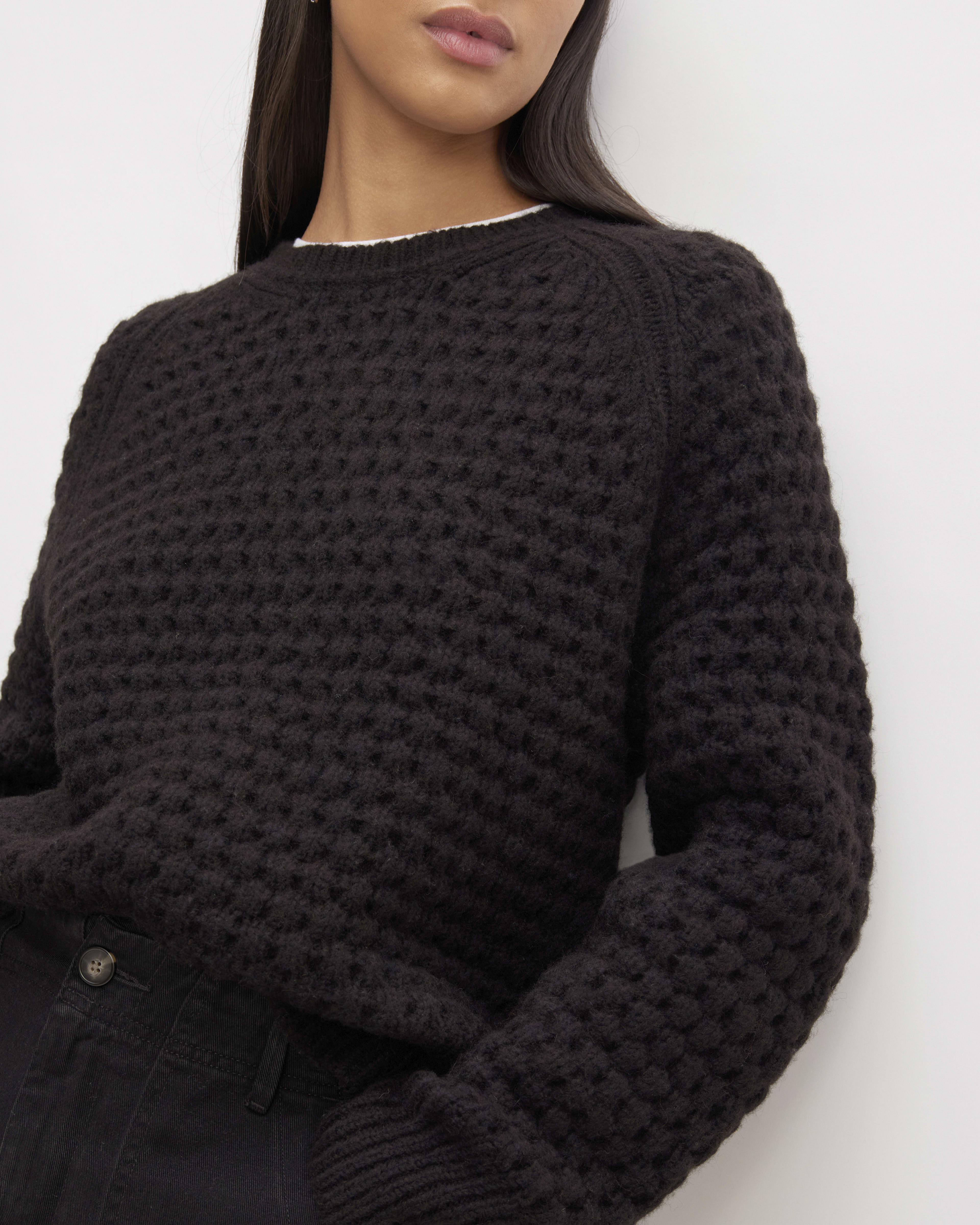 The Cloud Oversized Textured Crew Black – Everlane