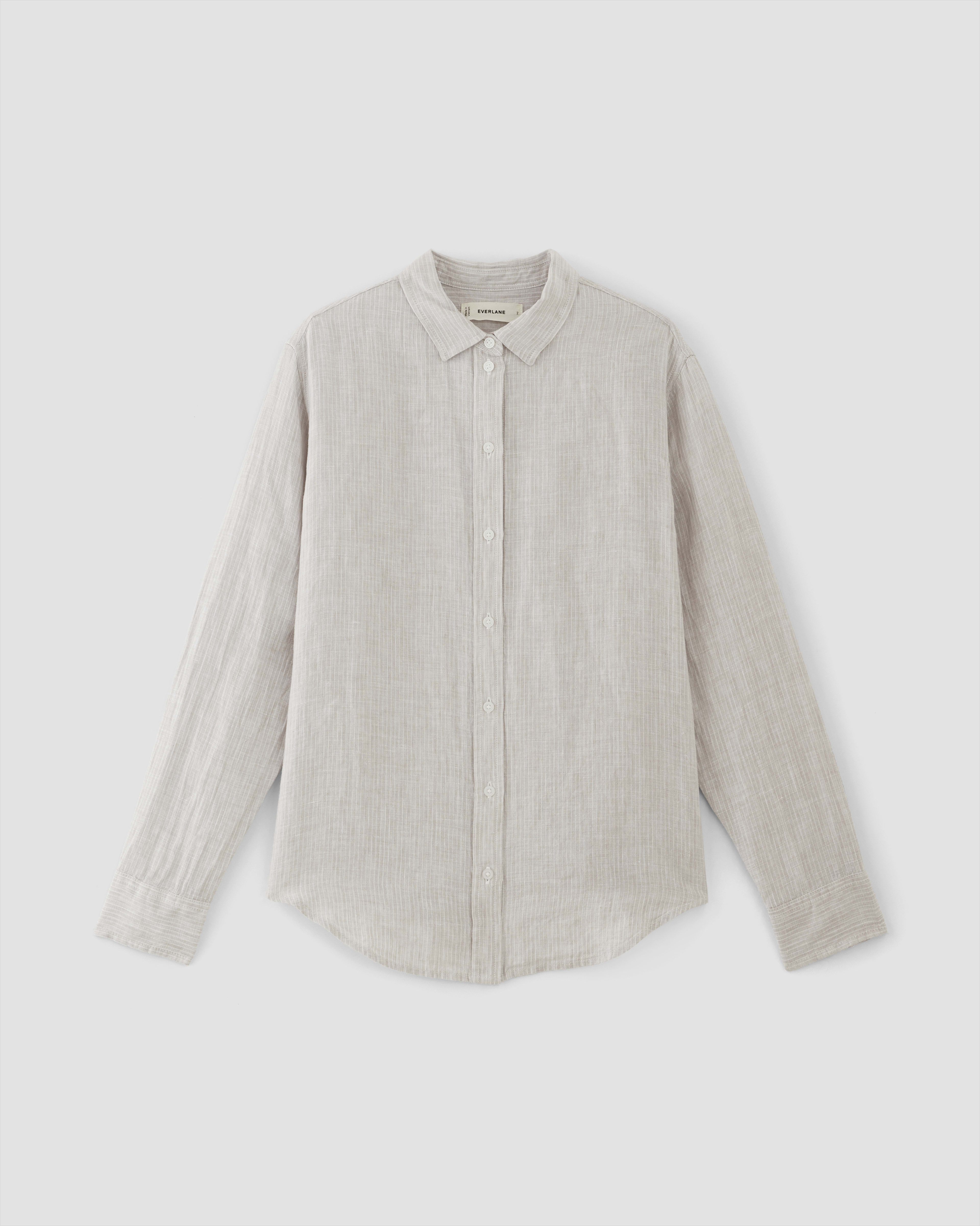 The Must-Have Shirt in Linen | Stone / White – Everlane