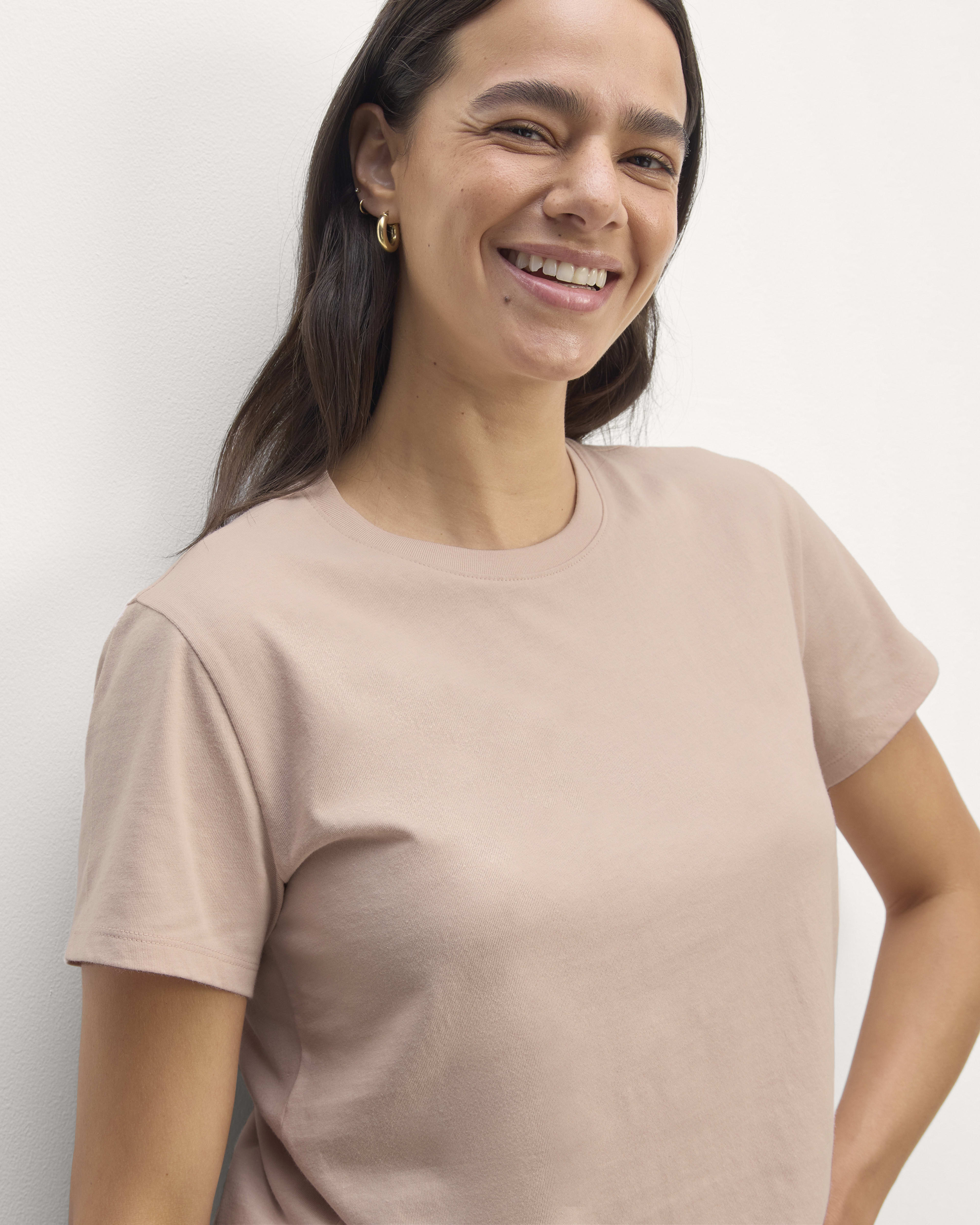 The Box-Cut Tee in Essential Cotton | Rose Smoke | No Pocket – Everlane