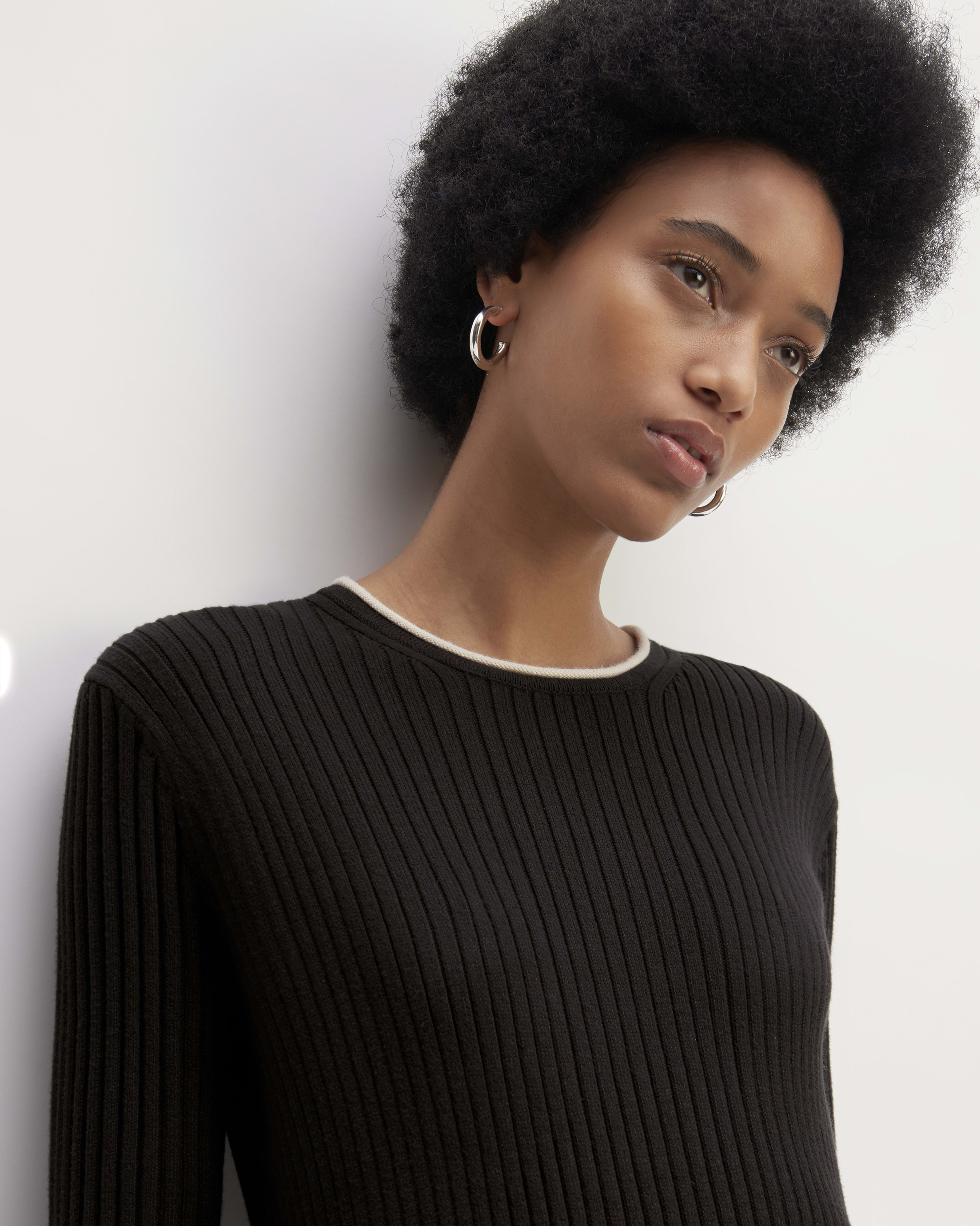 The Cotton Wide Rib Midi Dress | Black – Everlane