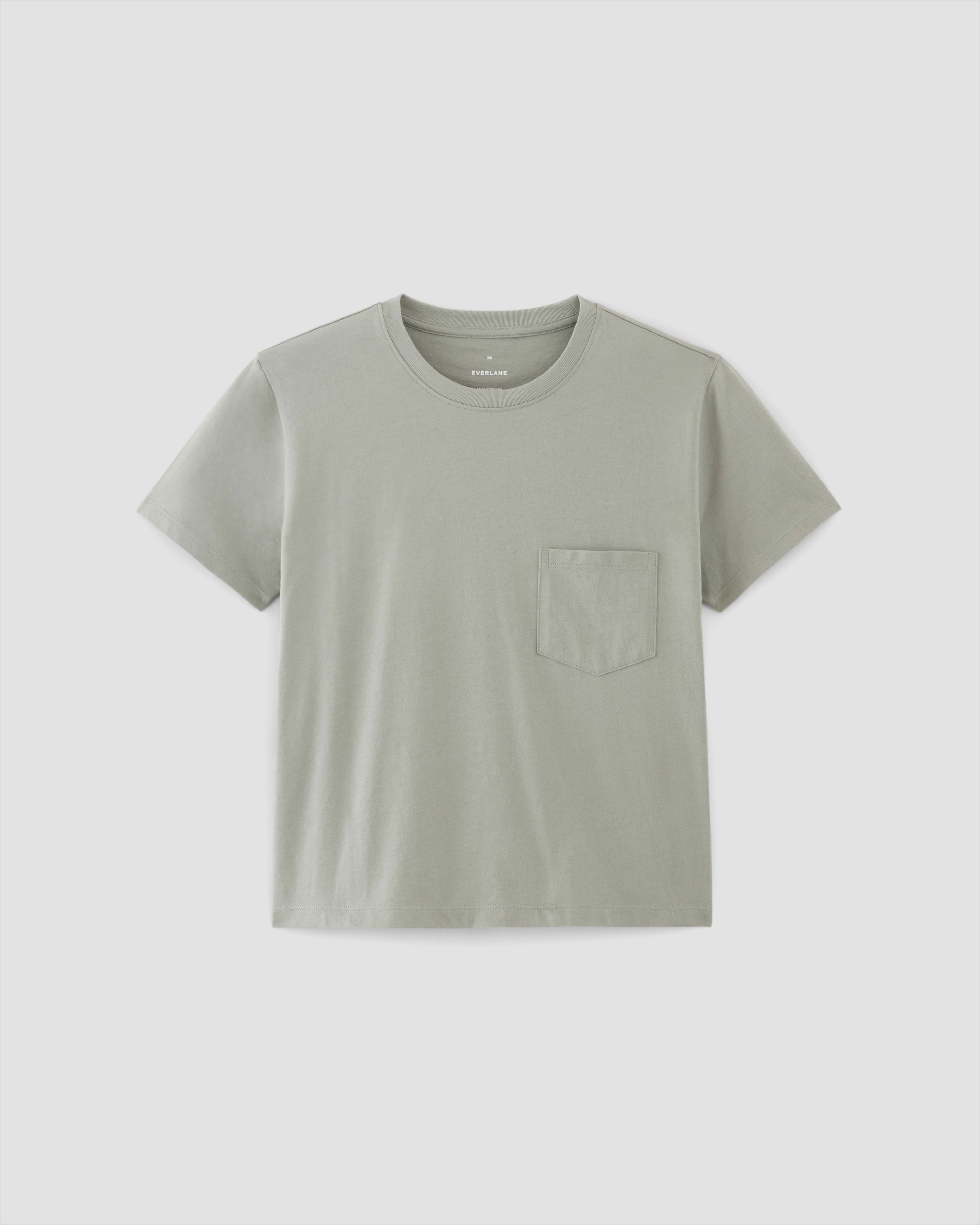 The Box-Cut Tee in Essential Cotton | Sage Green | Pocket – Everlane