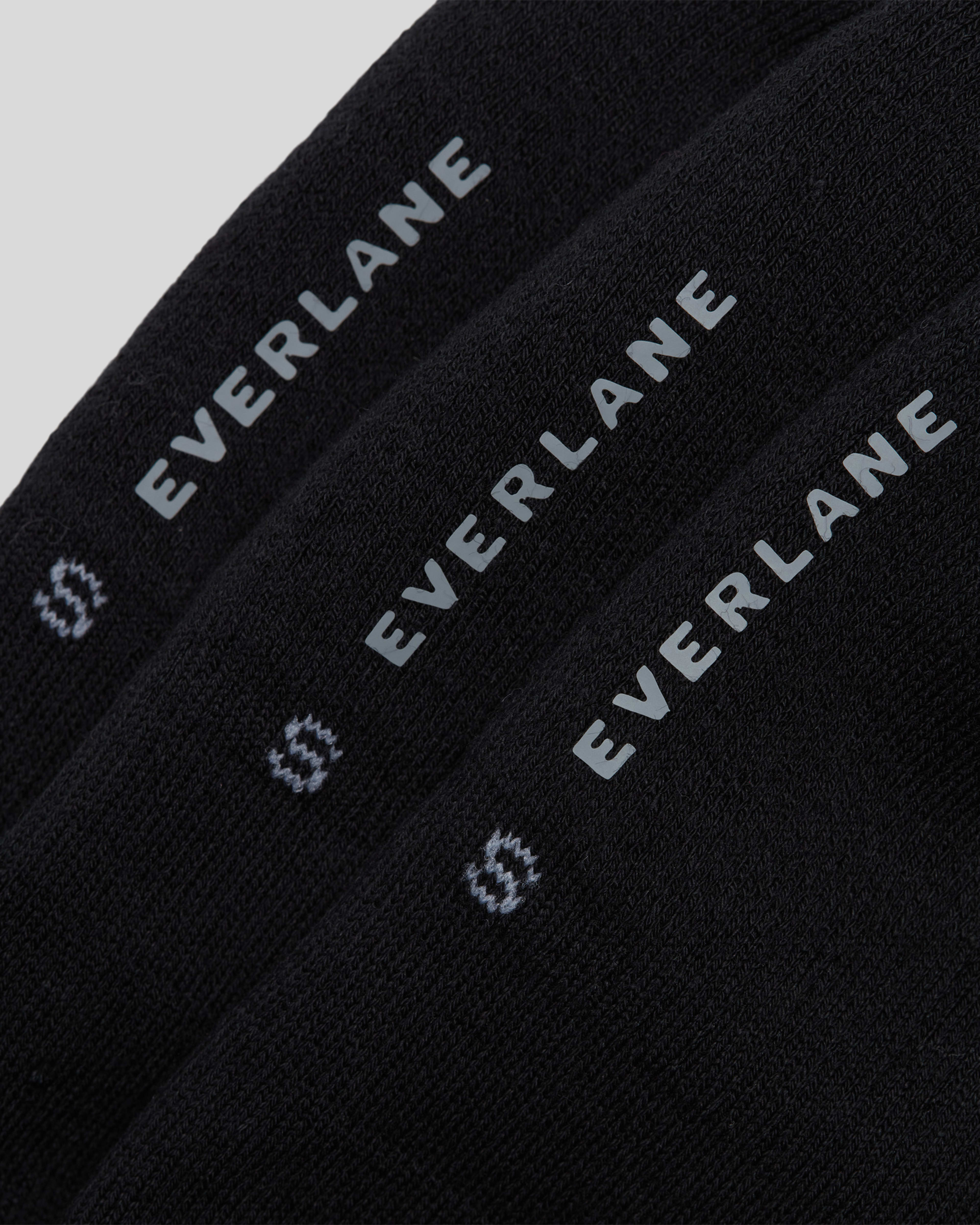 The Organic Cotton No-Show Sock 3-Pack Black – Everlane