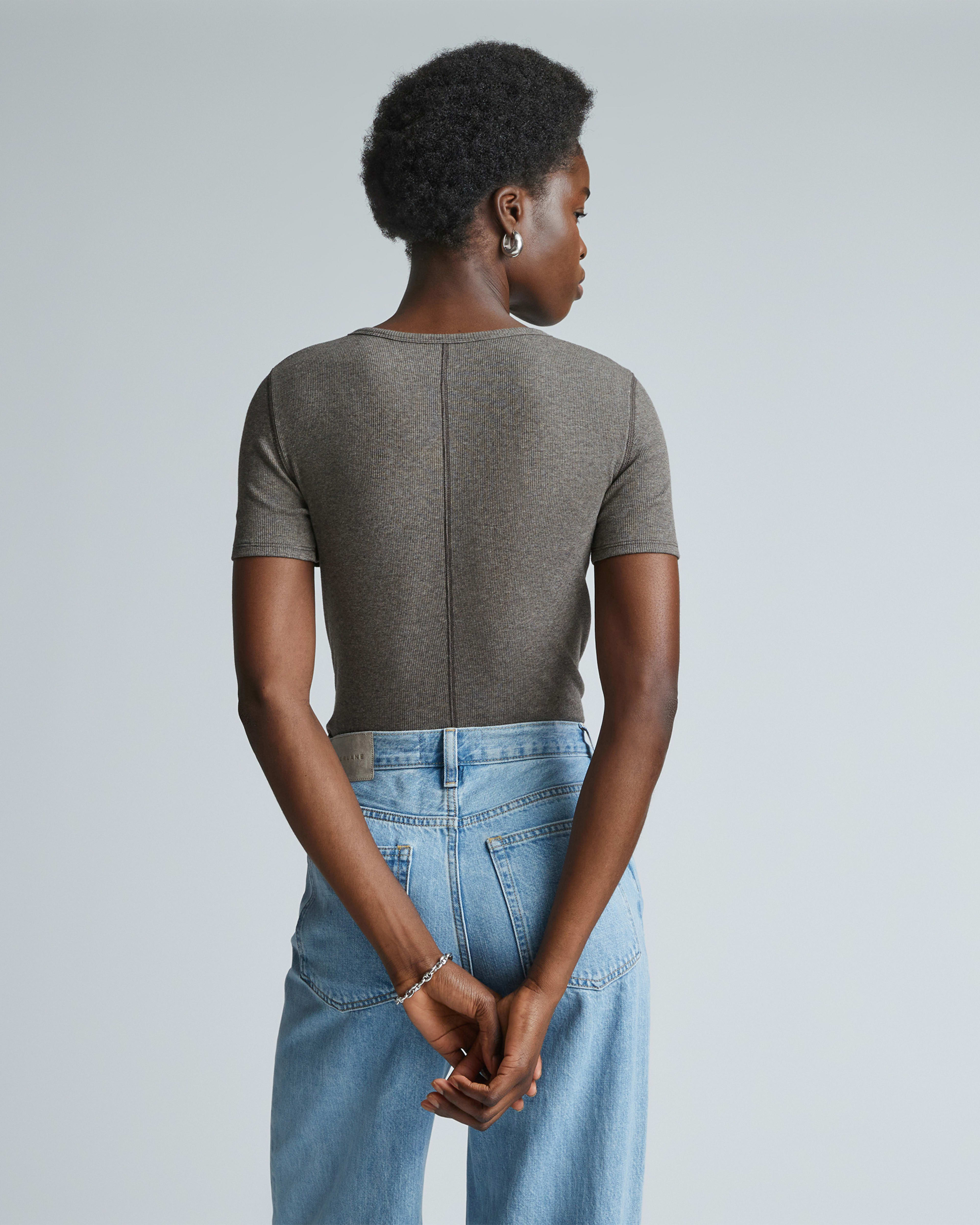 The Luxe Rib Crew | Heathered Fatigue – Everlane