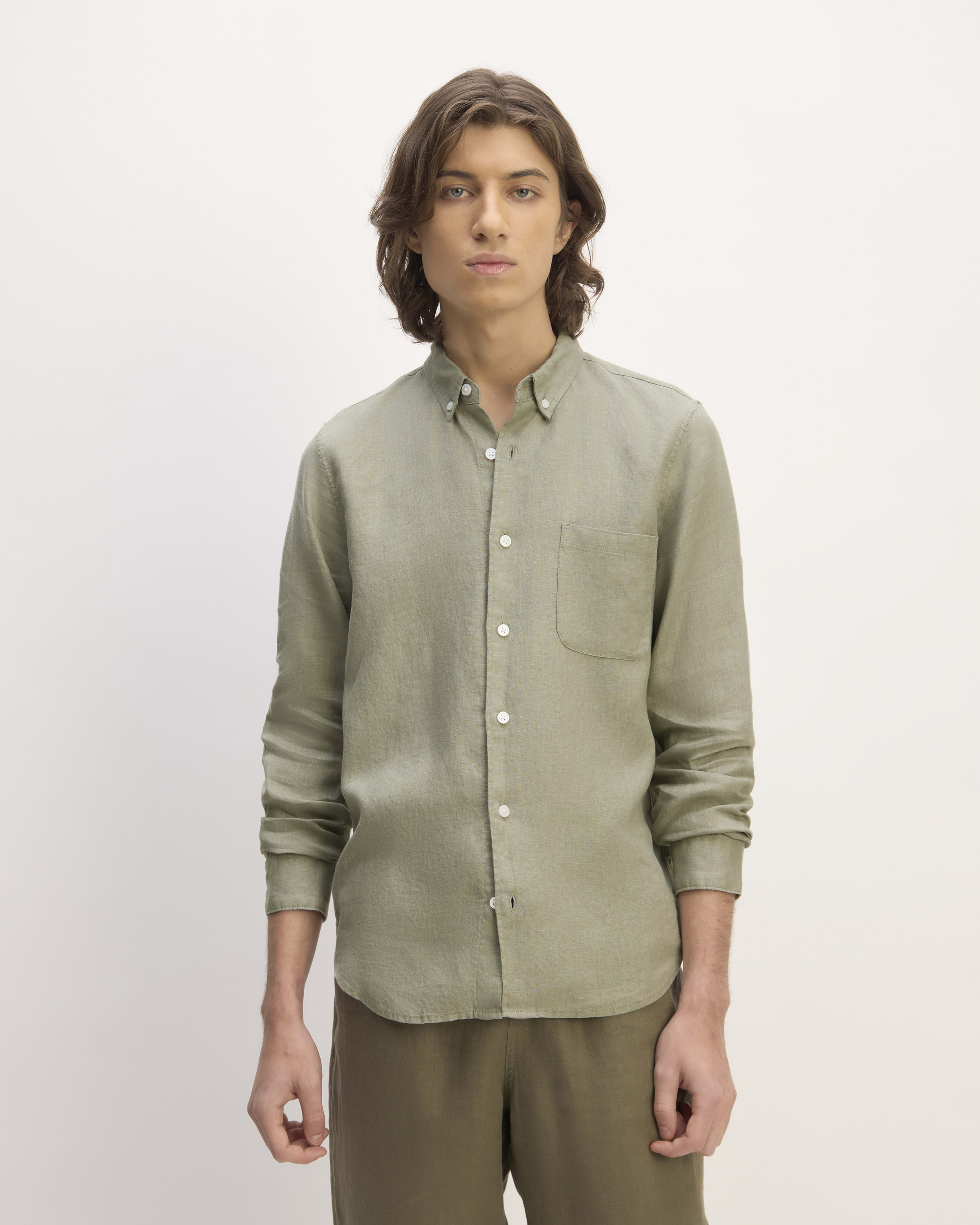 The Classic Shirt in Linen | Sage Green – Everlane