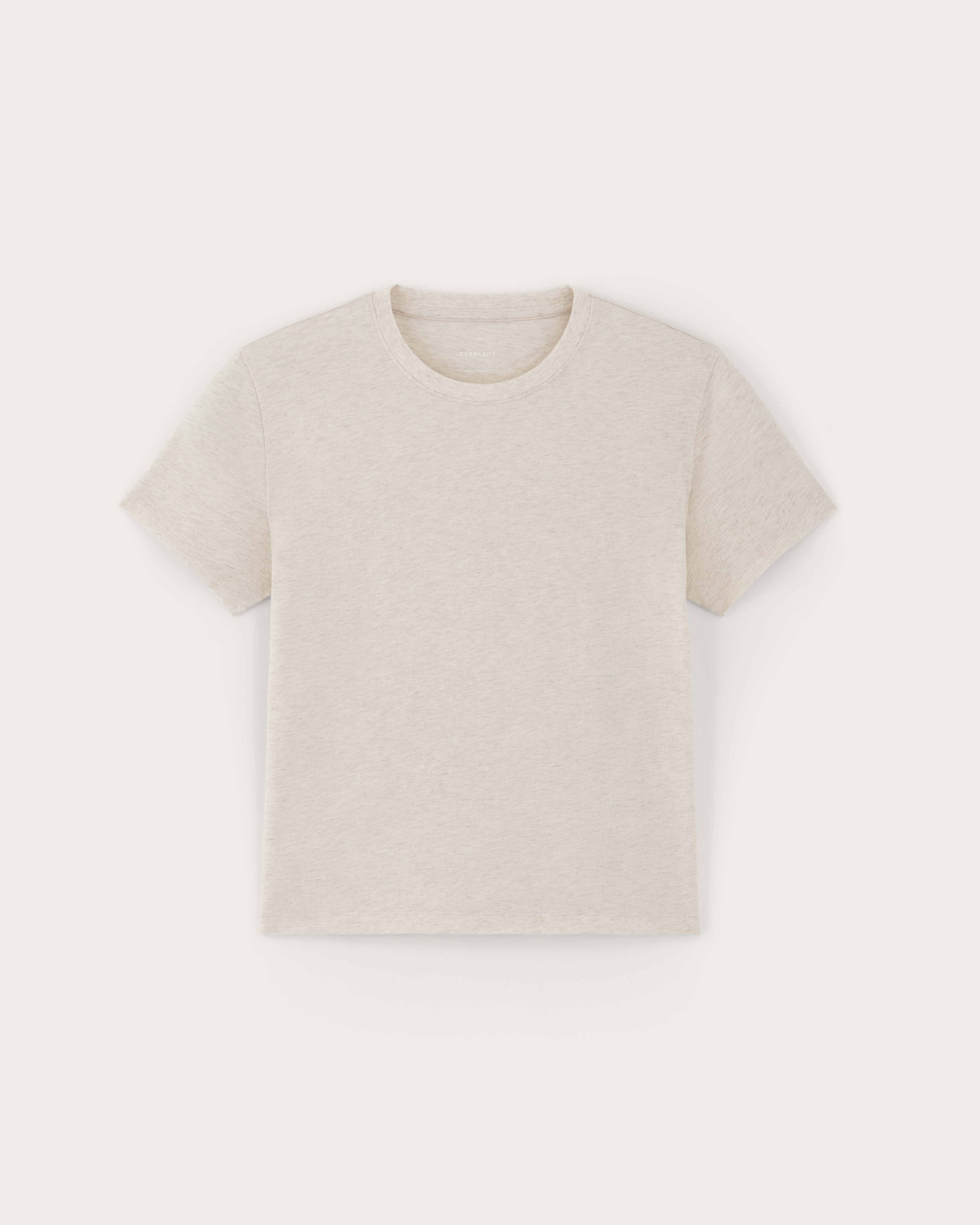 The Box-Cut Tee in Essential Cotton | Heathered Oat | No Pocket – Everlane