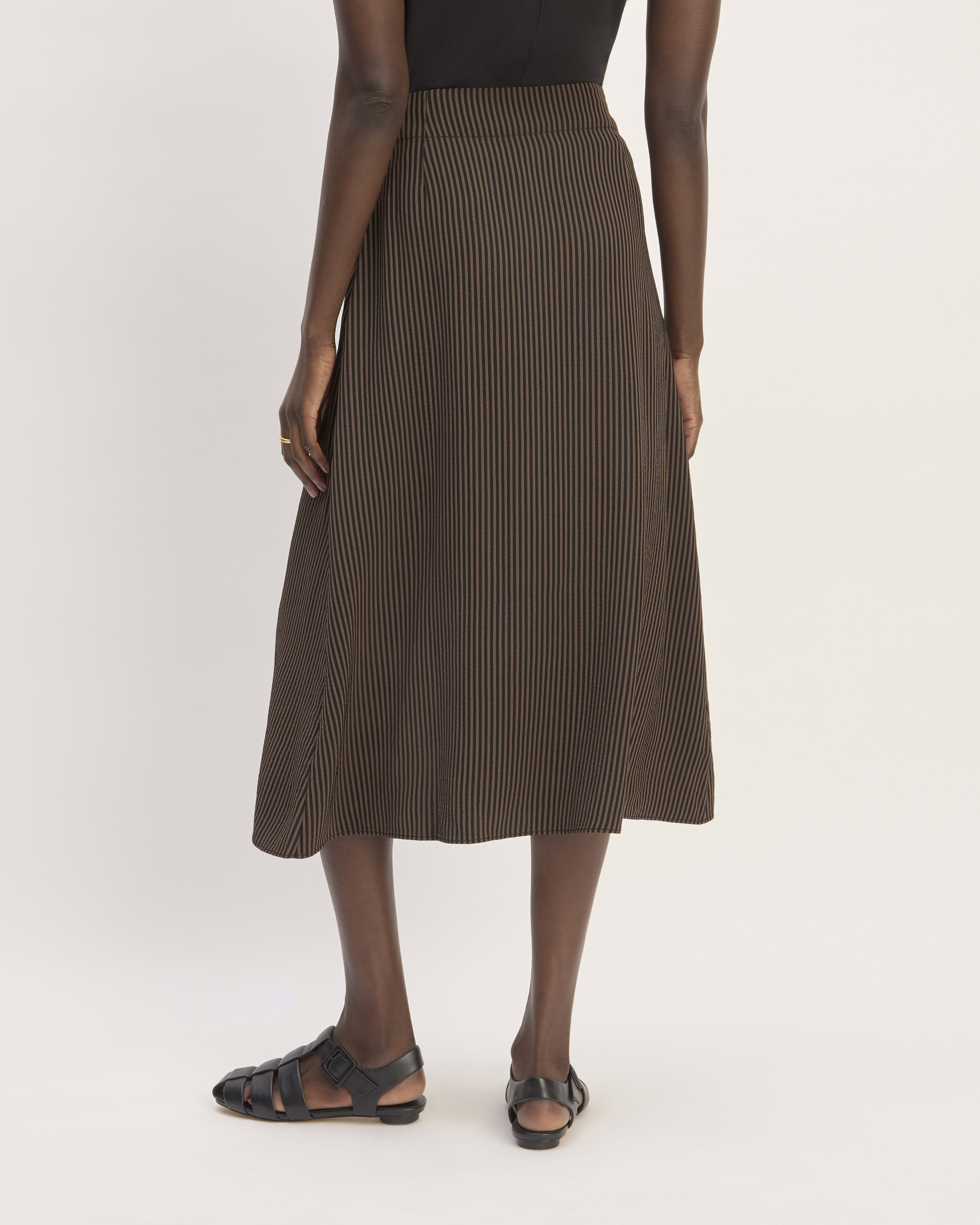 The Mini Jacquard Stripe Slip Skirt | Cocoa / Black – Everlane