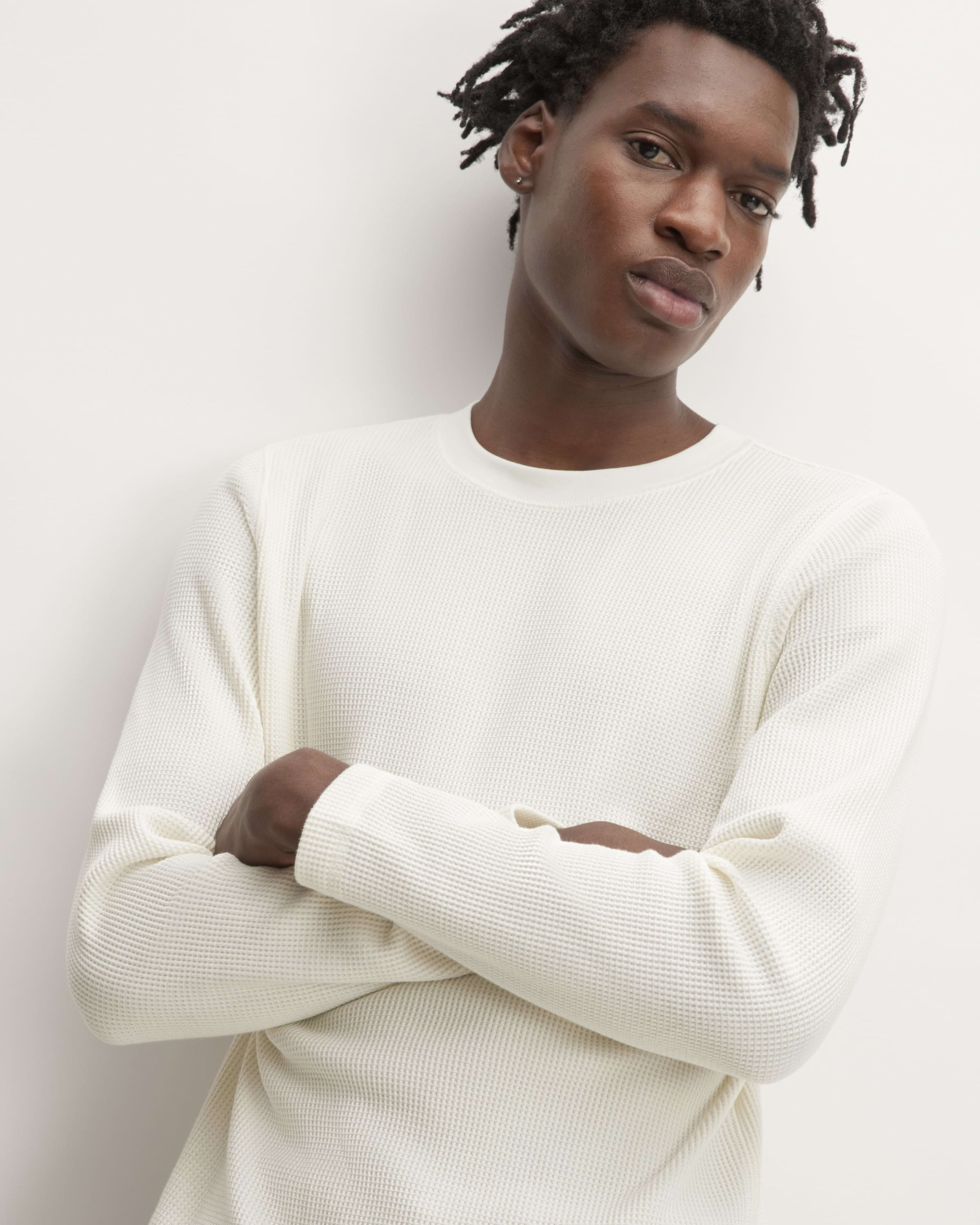 The Waffle Long-Sleeve Crew Bone – Everlane