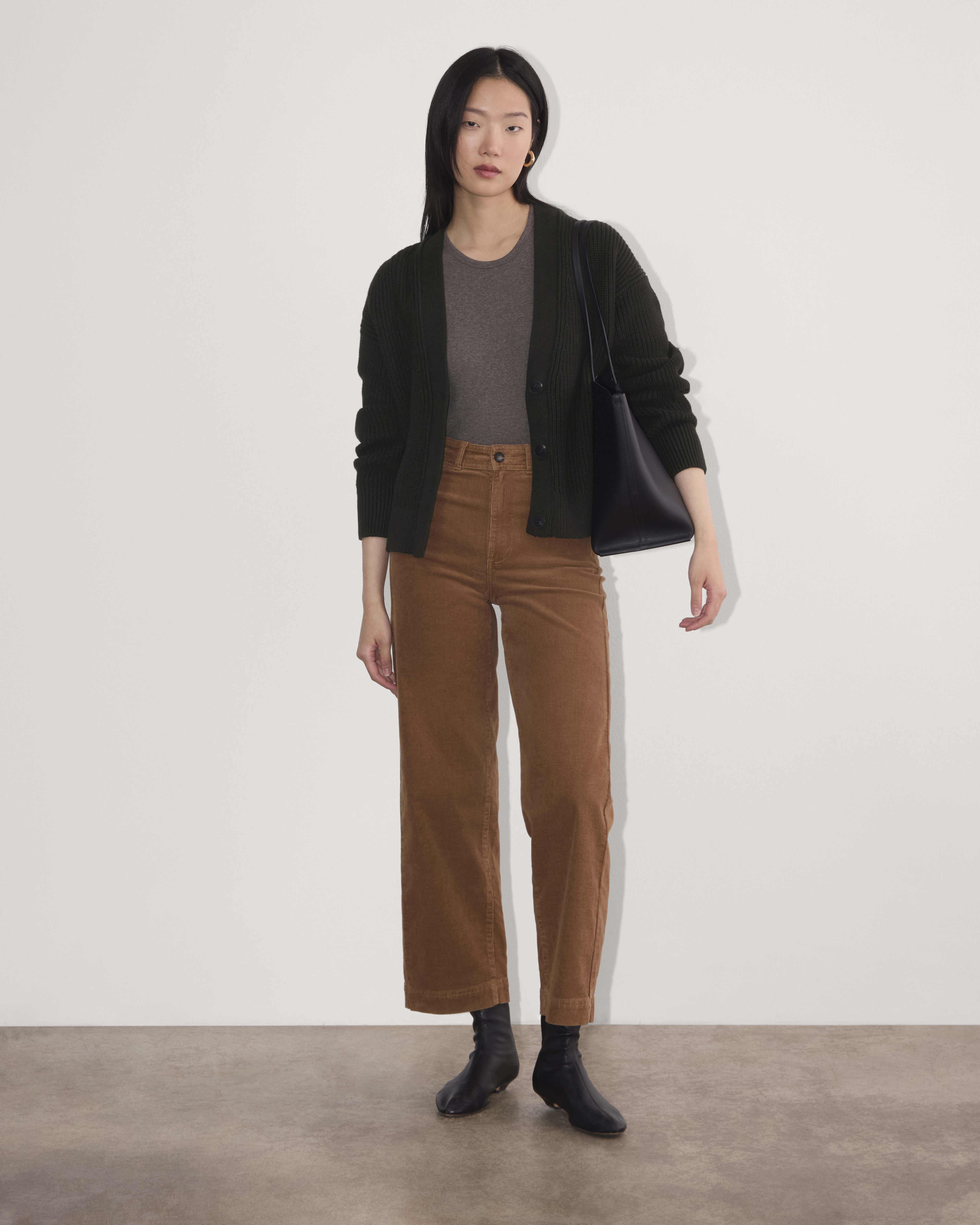The Boxy Cardigan in Everyday Cotton | Black – Everlane
