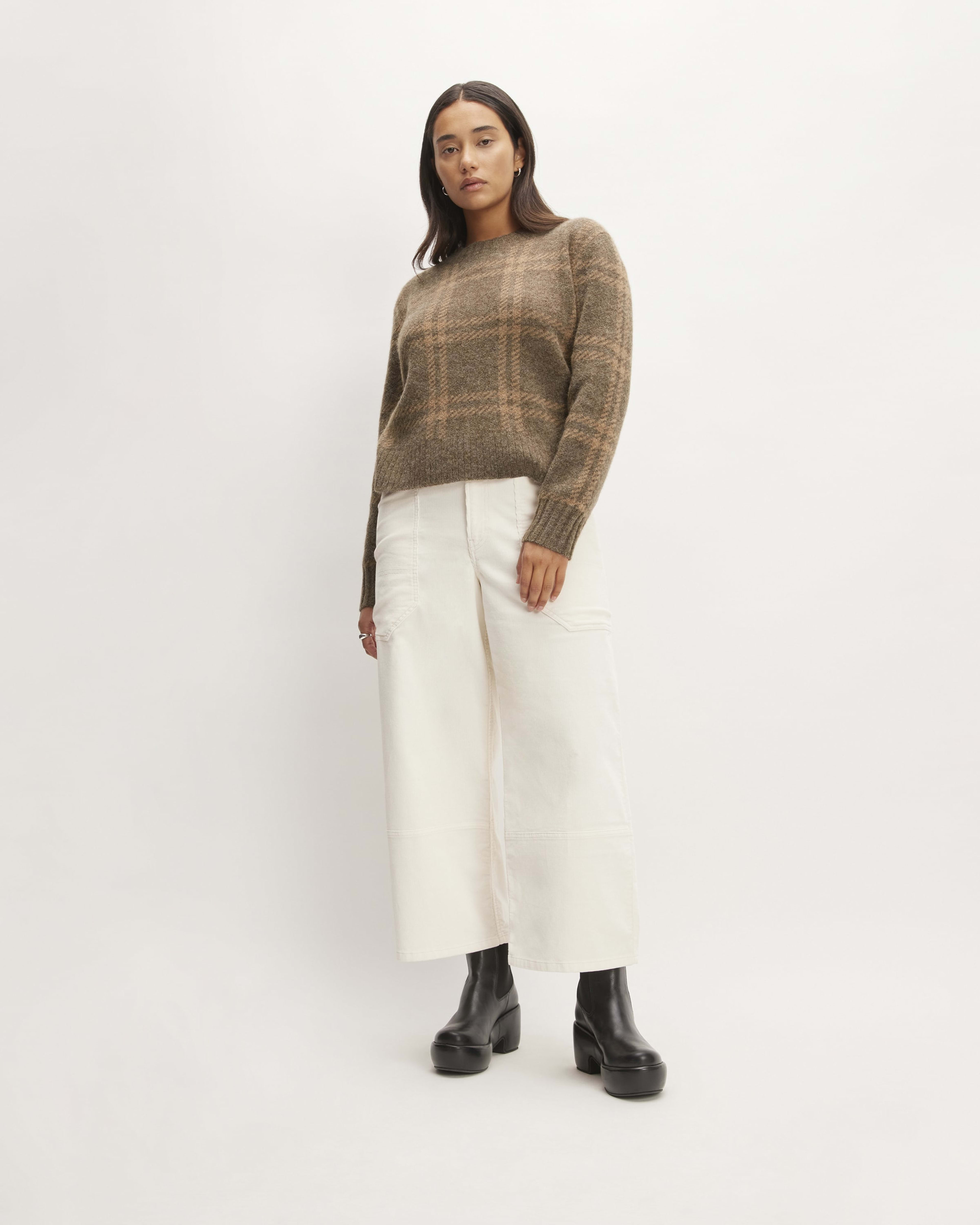 The Alpaca Cropped Crewneck Sweater Cocoa / Tiger's Eye – Everlane