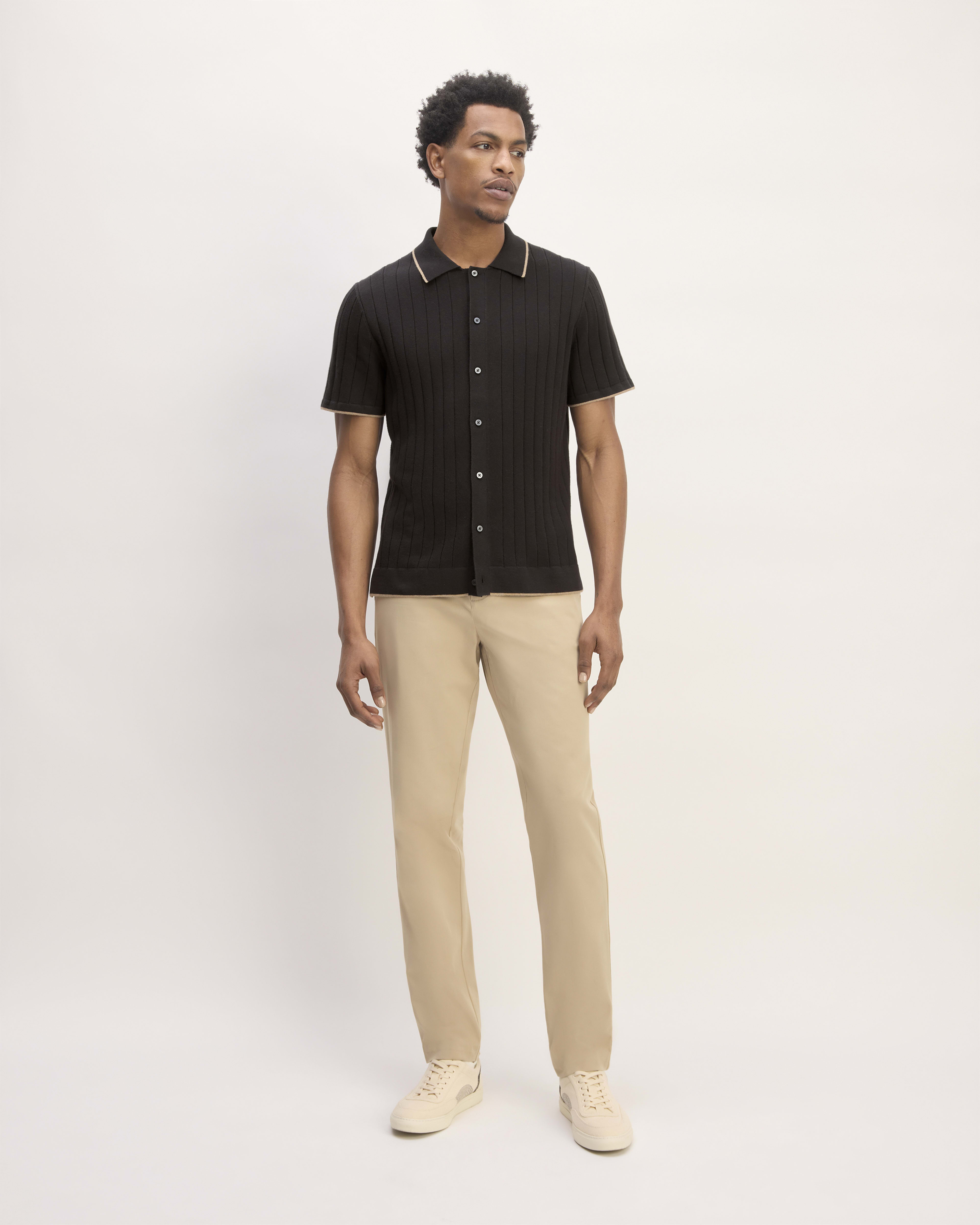 The No-Sweat Button-Down Polo Black – Everlane