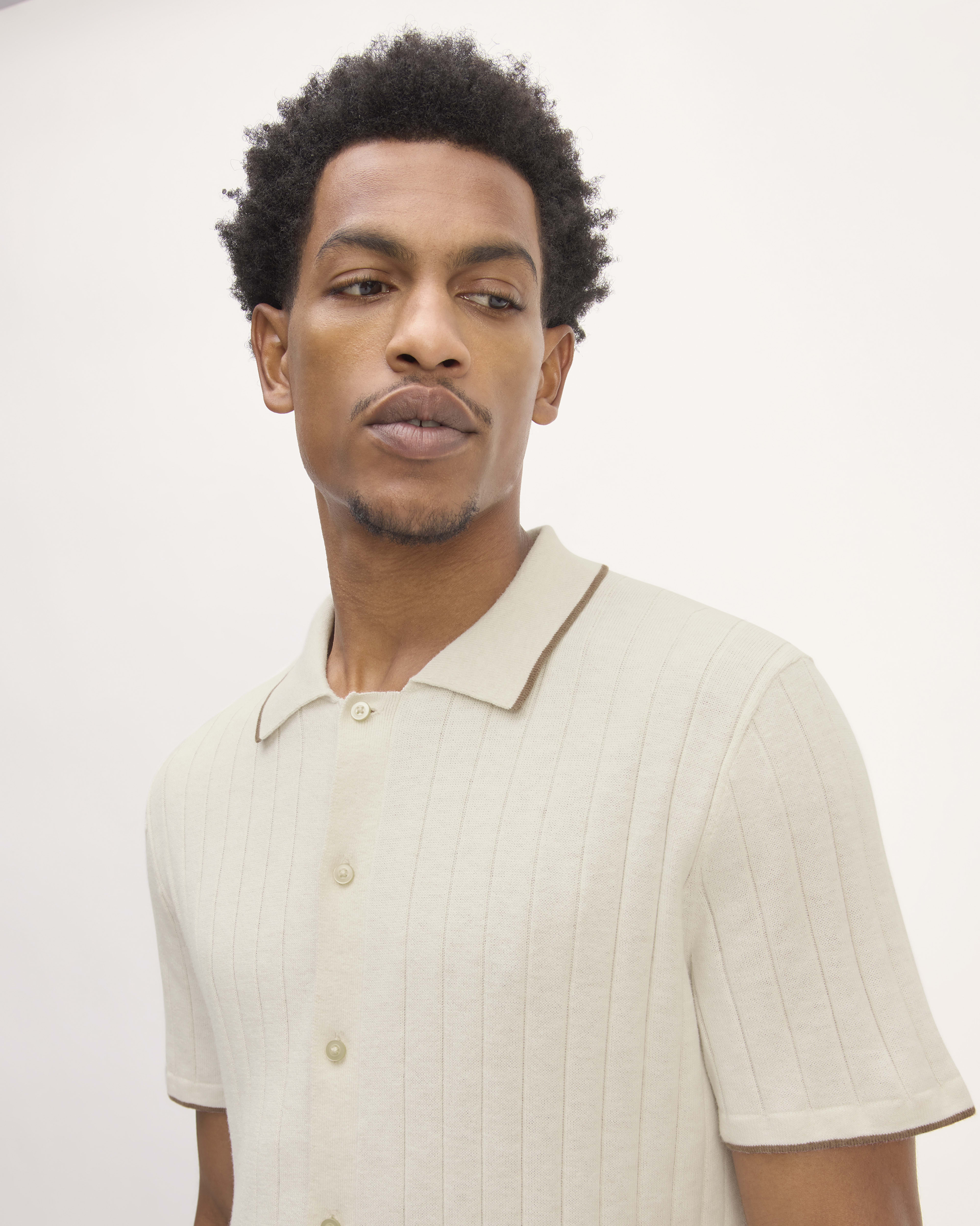 The No-Sweat Button-Down Polo Heathered Canvas – Everlane